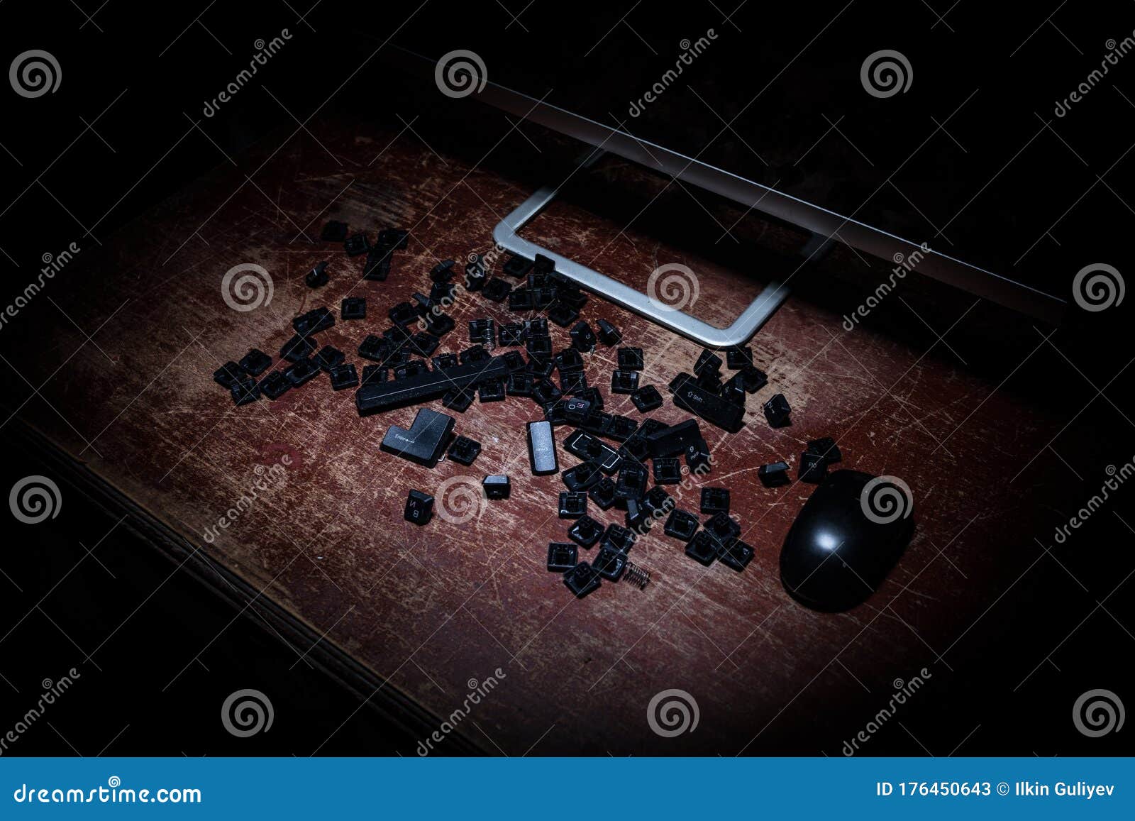 Hammer on Computer Keyboard with Damaged Keys Stock Image - Image of ...