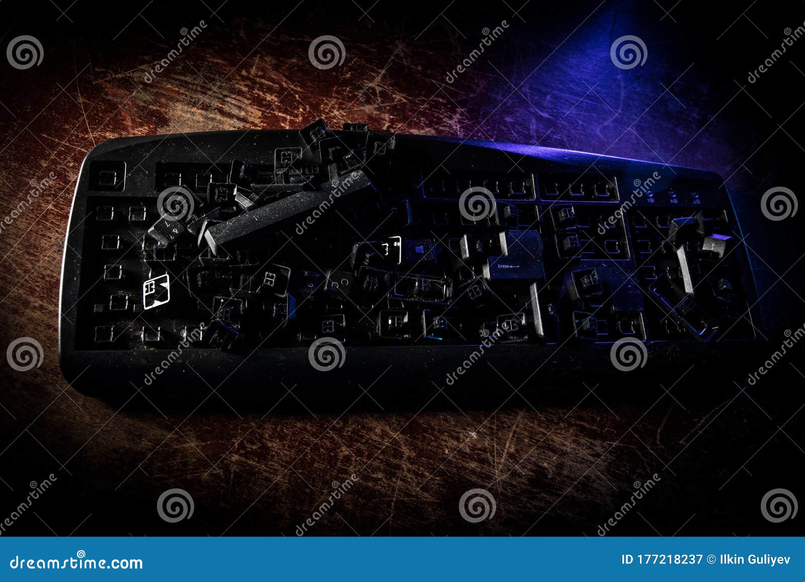 Hammer on Computer Keyboard with Damaged Keys Stock Image - Image of ...
