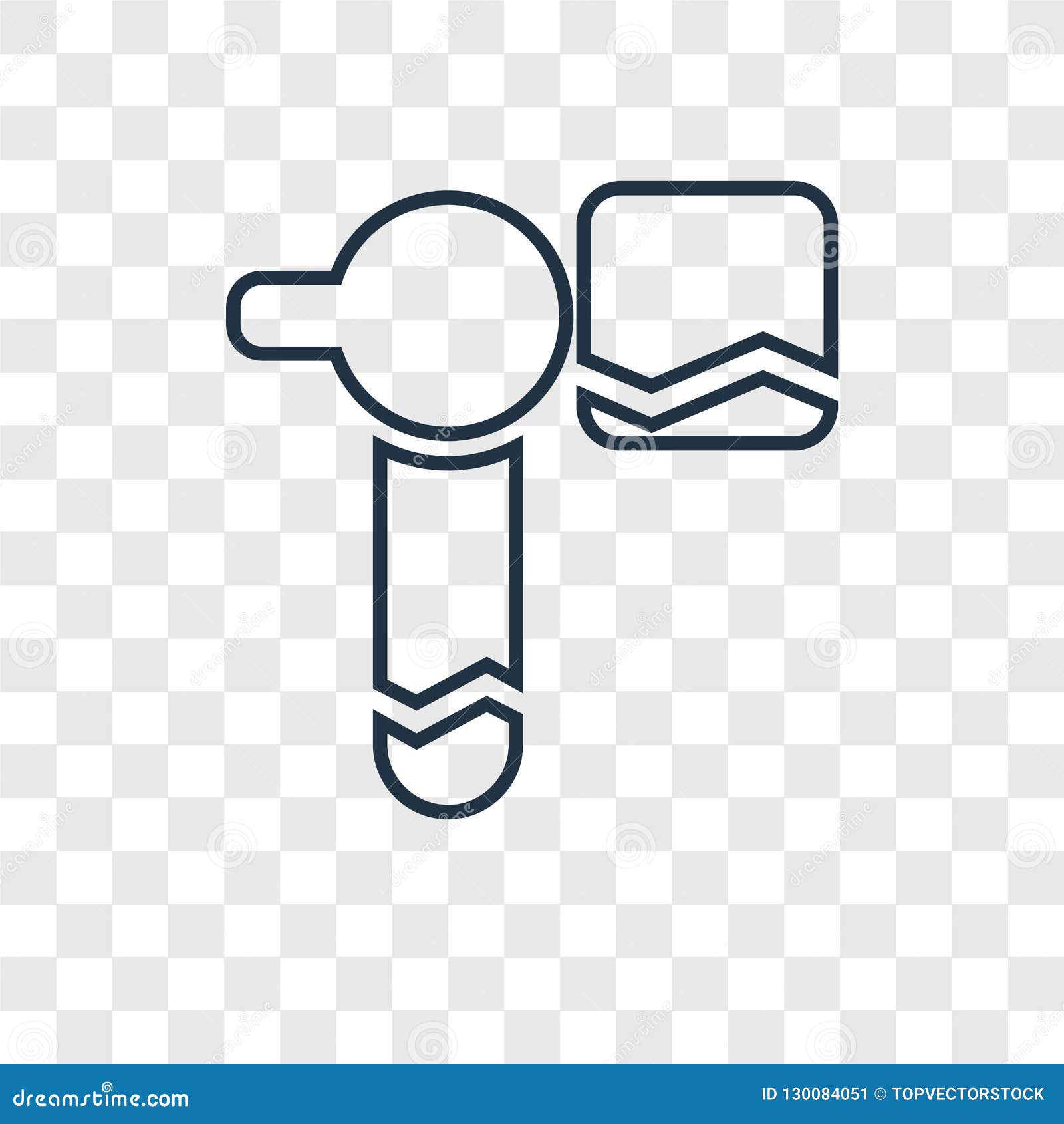 Hammer Concept Vector Linear Icon Isolated on Transparent Background ...