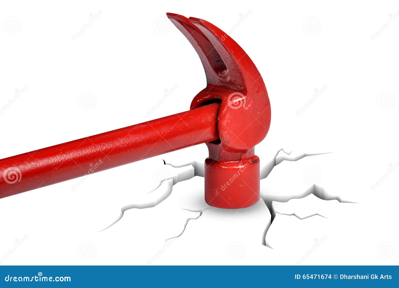Hammer on a Construction Cracked Stock Photo - Image of hand, power ...