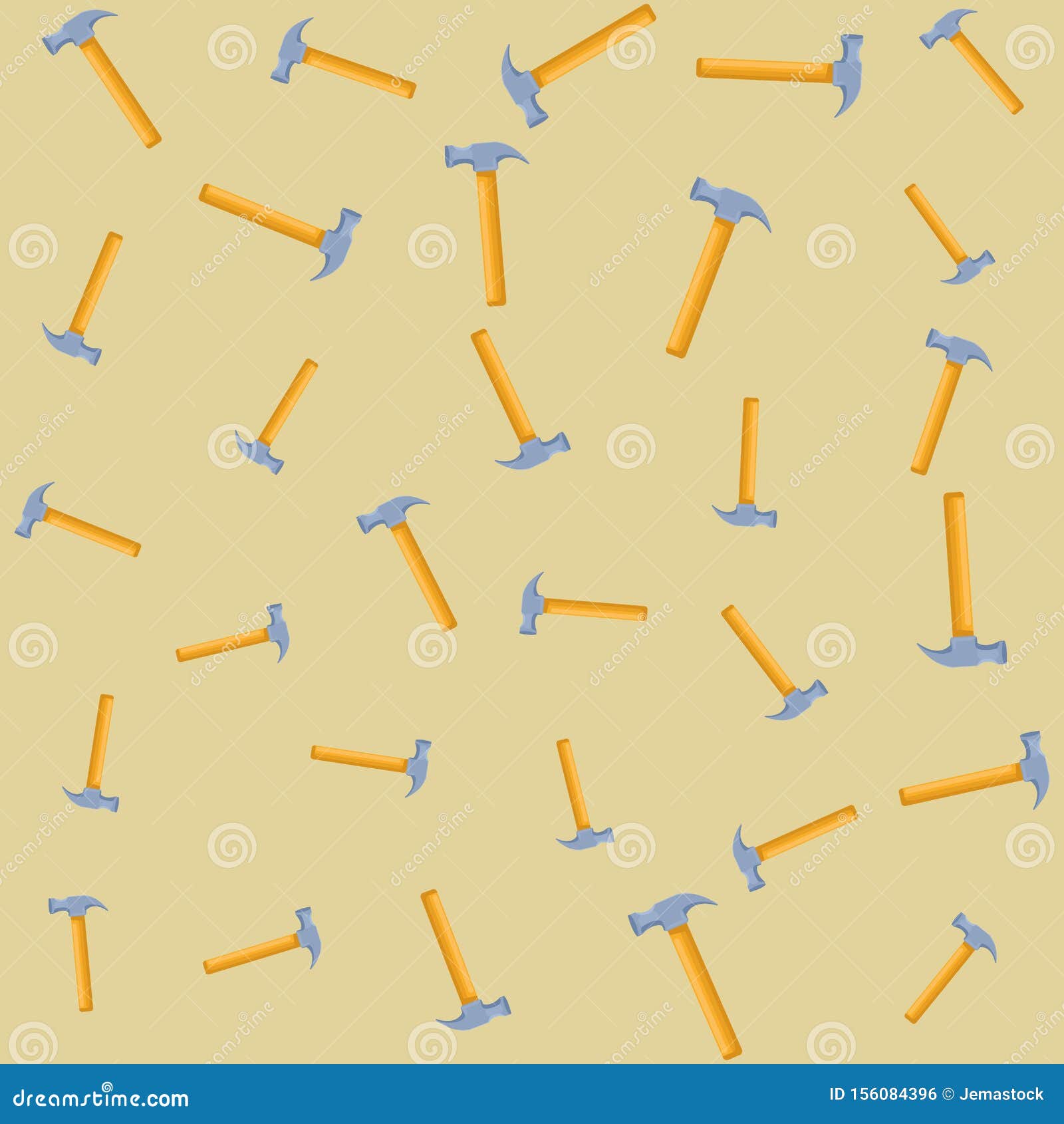 Hammer Construction Tools Background Pattern Stock Vector - Illustration of sign, recondition ...