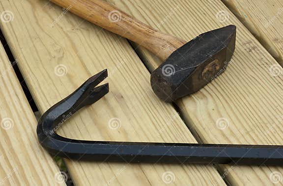 Hammer and crowbar stock photo. Image of steel, hammer - 24837636