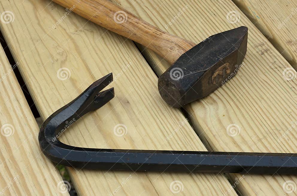 Hammer and crowbar stock photo. Image of steel, hammer - 24837636