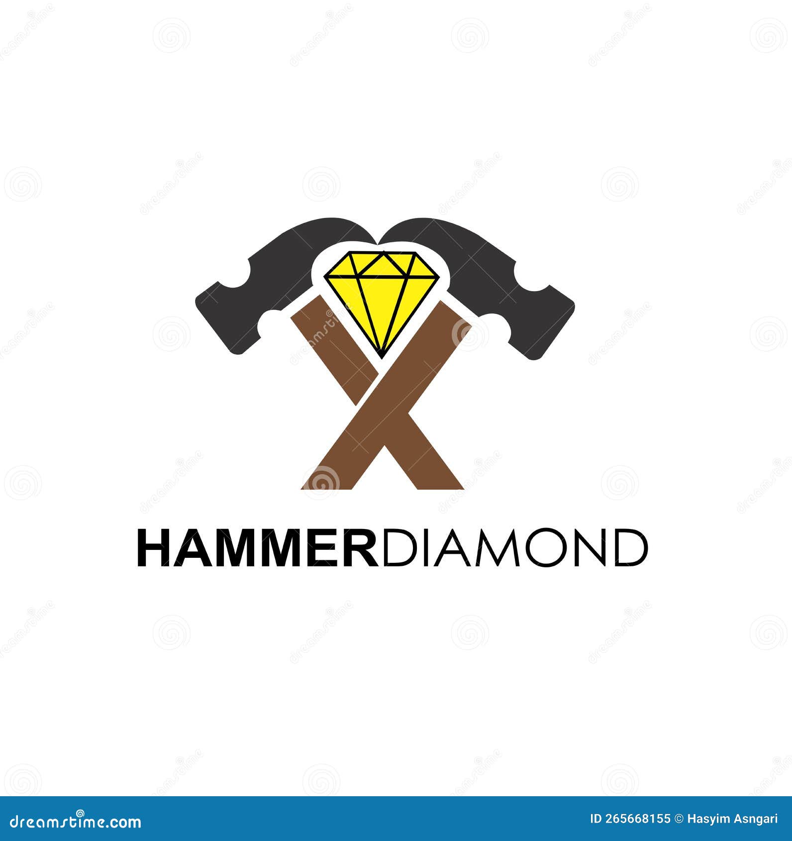 Hammer Diamond Logo Design Concept Stock Vector - Illustration of ...