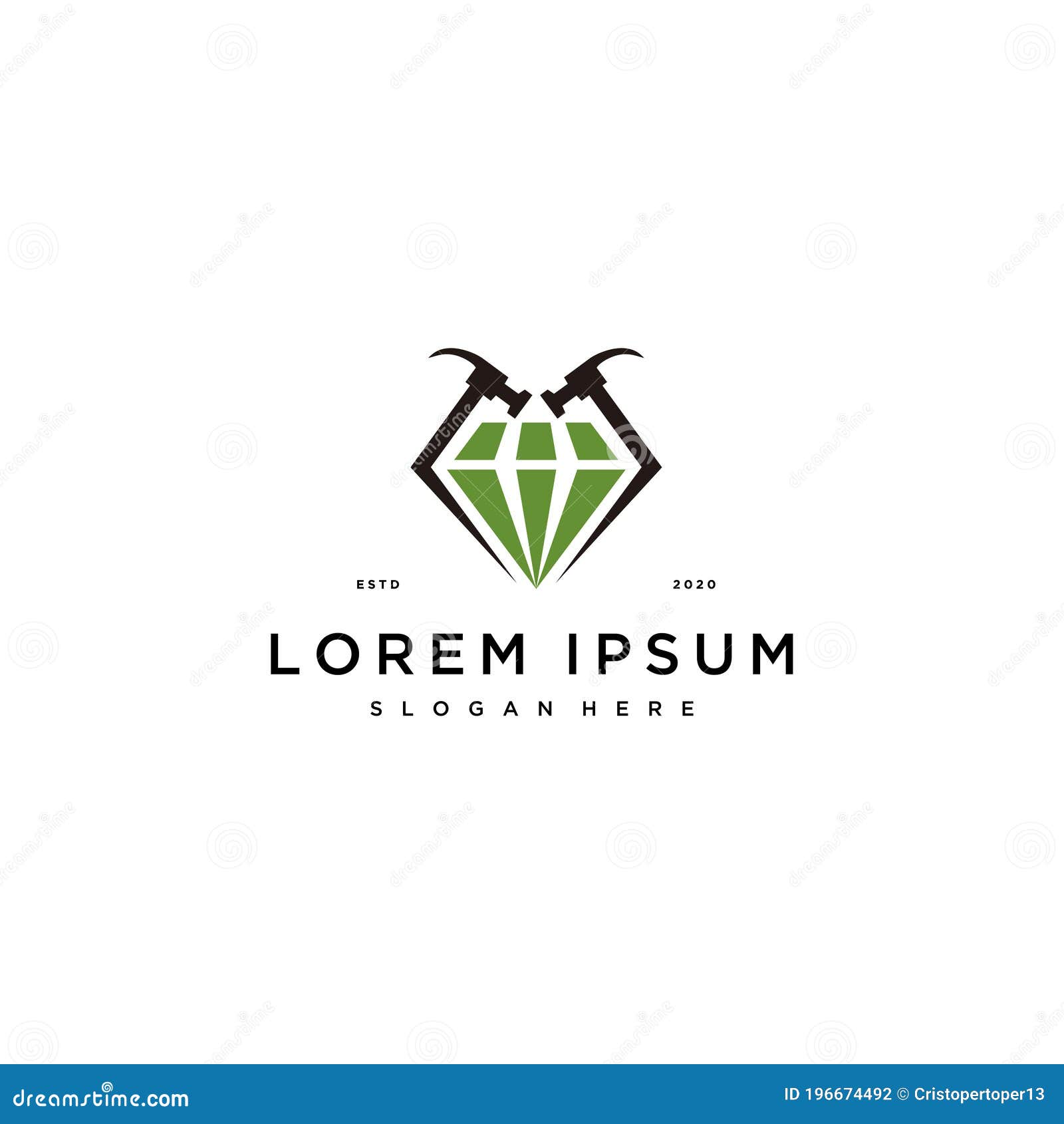 Hammer Diamond Logo Design Concept Vector Stock Vector - Illustration ...
