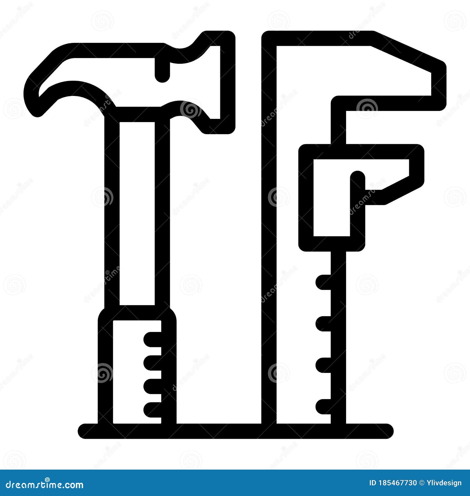Hammer Engineer Icon, Outline Style Stock Vector - Illustration of ...