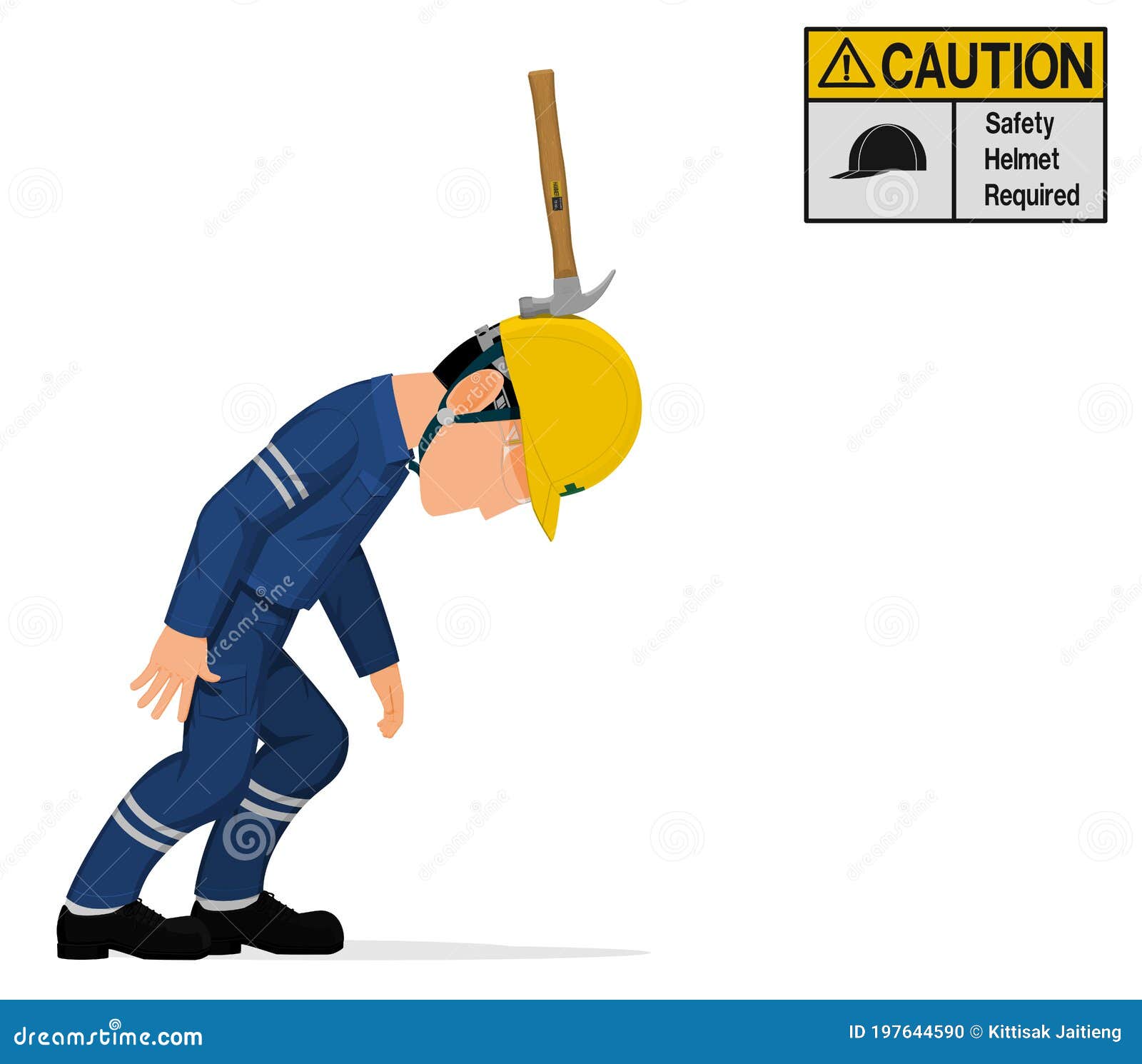 Falling Worker Cartoon Vector | CartoonDealer.com #50814639