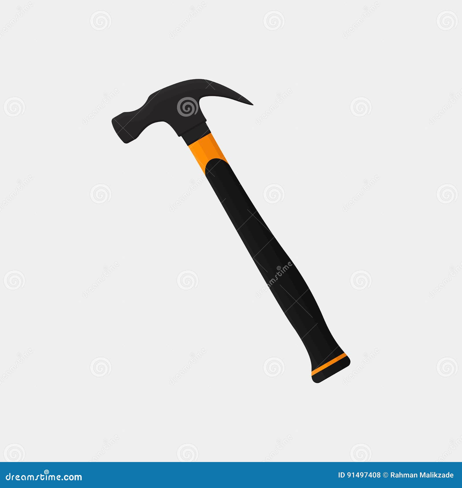 Hammer flat design stock vector. Illustration of power - 91497408