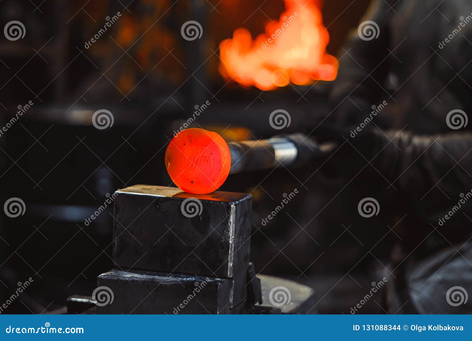 Hammer in the forge stock photo. Image of blacksmith - 131088344