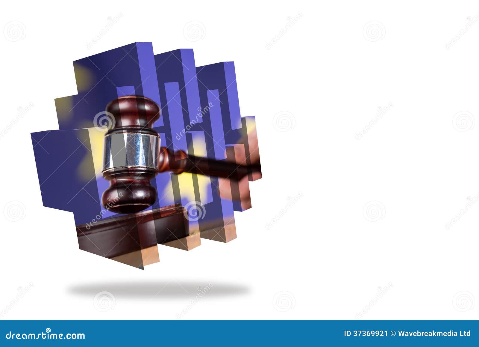 Hammer and Gavel on Abstract Screen Stock Illustration - Illustration ...