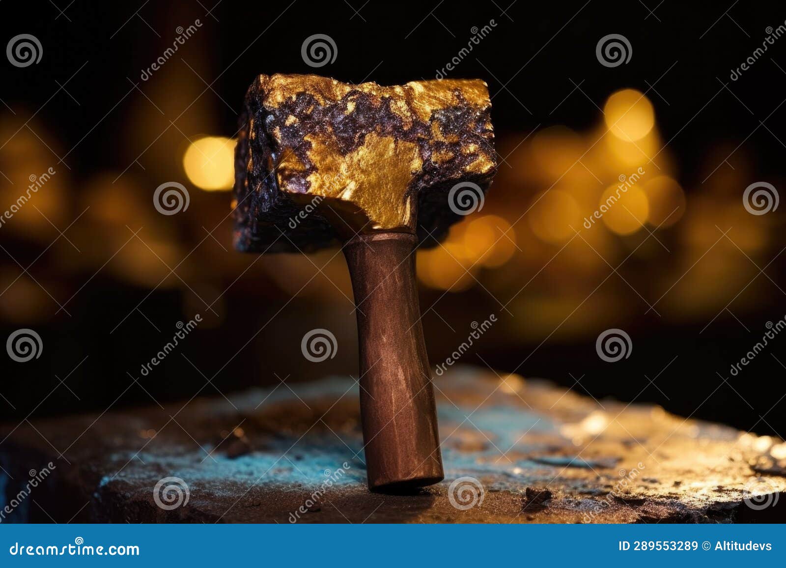 Hammer and Gold Foil on a Blacksmiths Anvil Stock Image - Image of duty ...