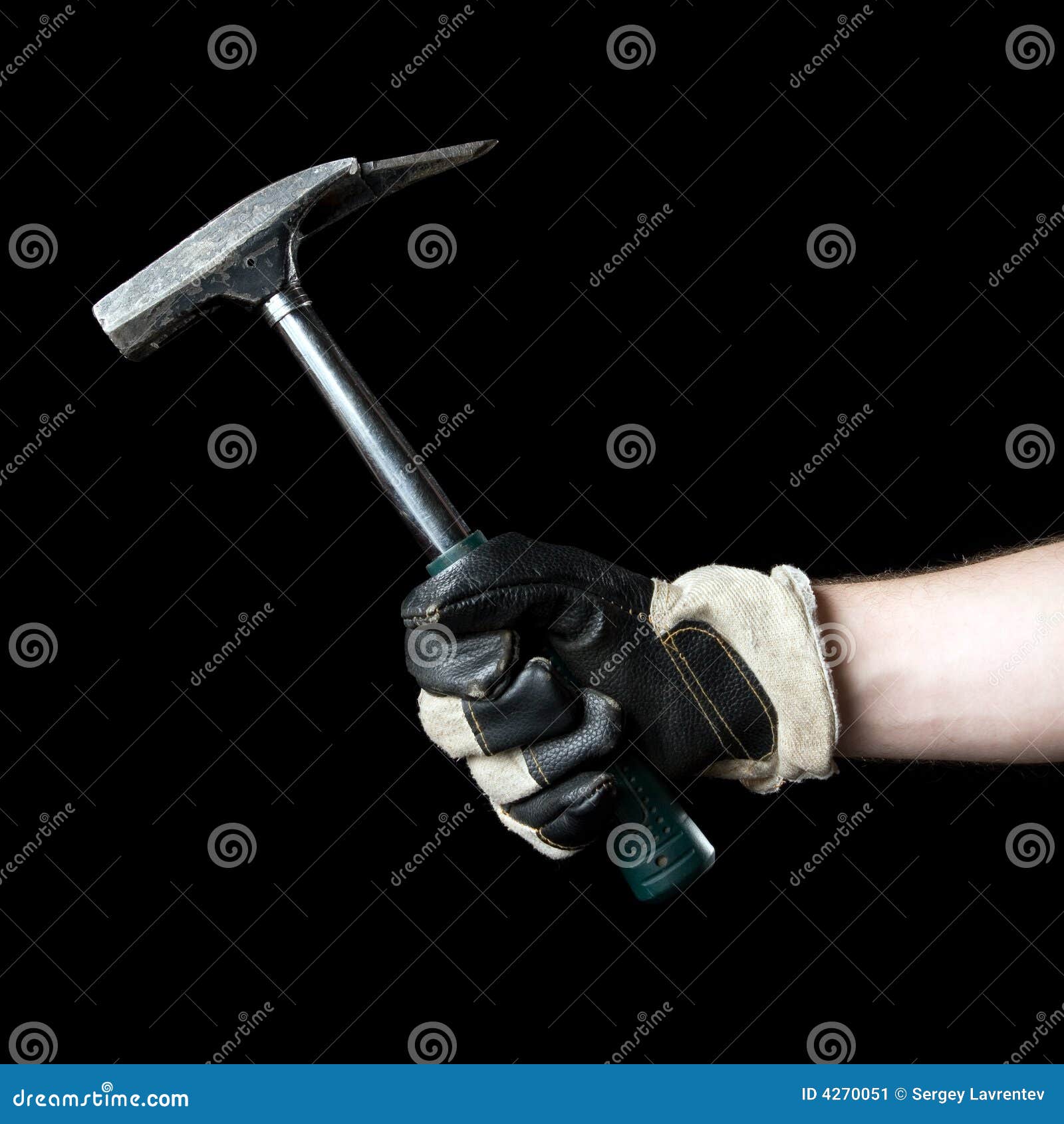 Hammer in hand. stock image. Image of human, isolated - 4270051