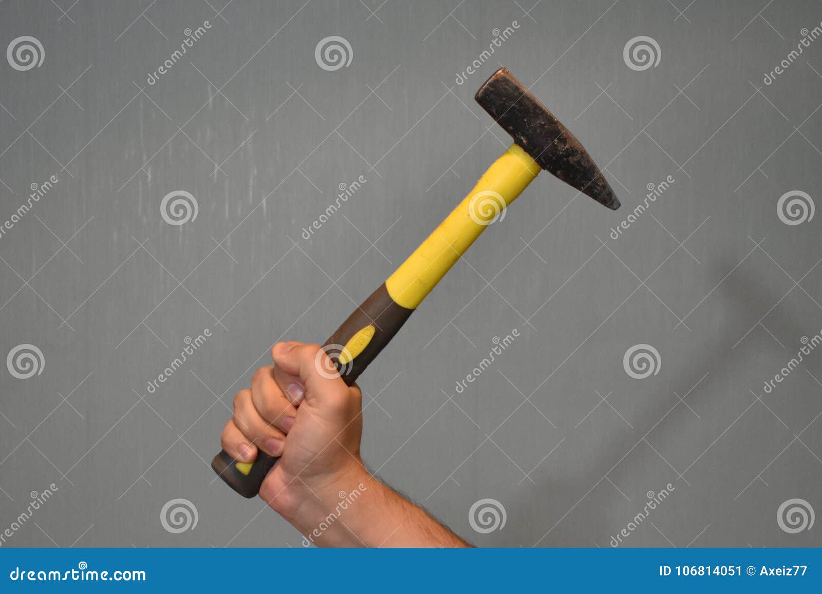Hammer in hand stock image. Image of modern, handy, hammer - 106814051
