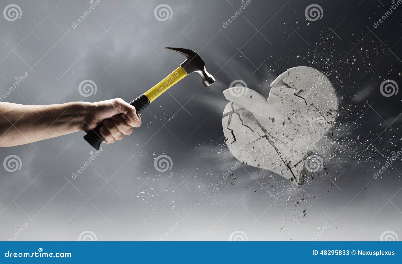 Hammer in hand stock image. Image of effect, sadness - 48295833