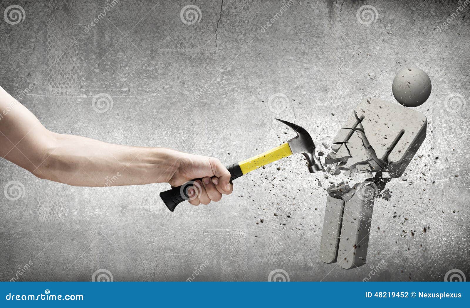 Hammer in hand stock photo. Image of workshop, help, industrial - 48219452
