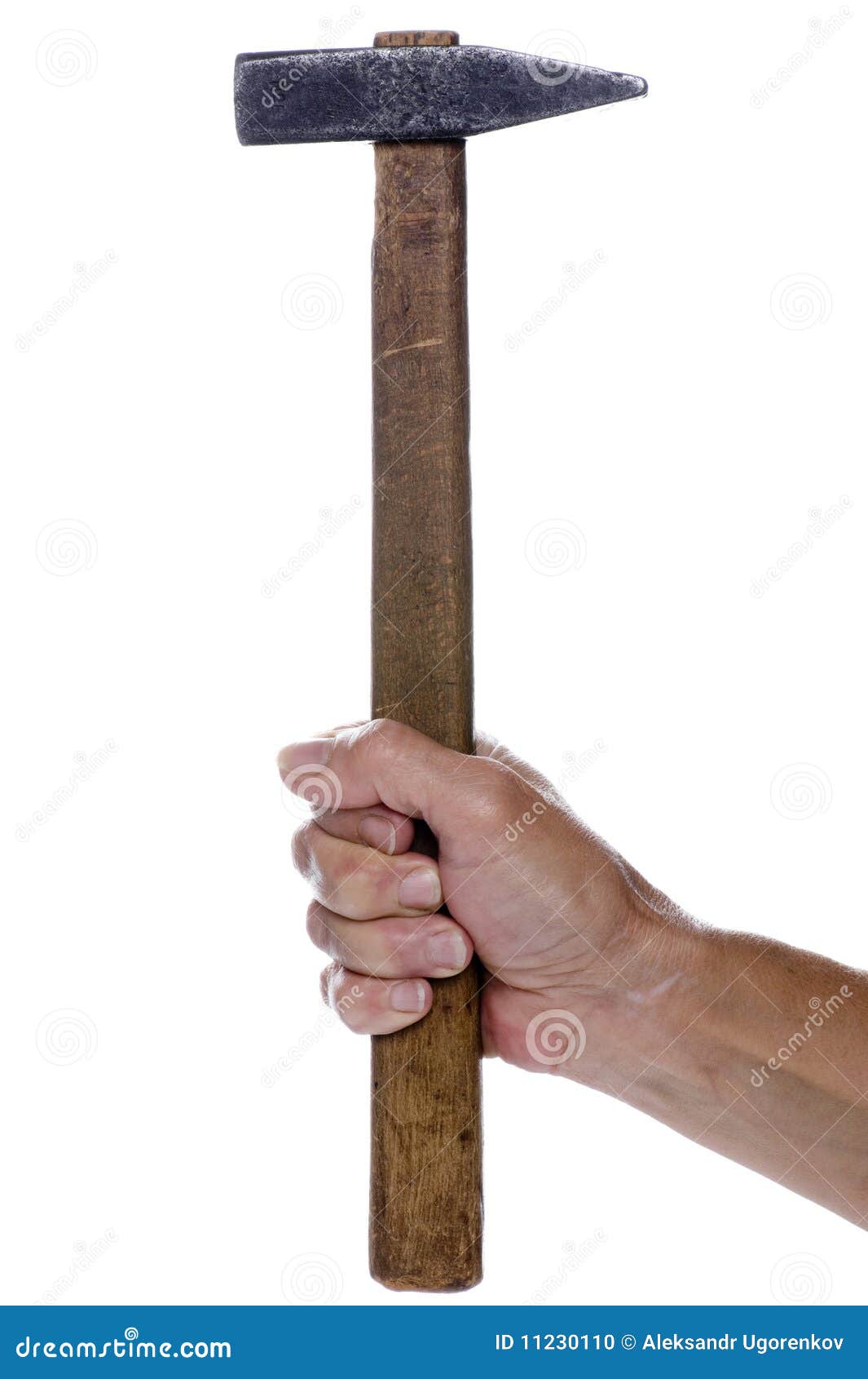 Hammer in Hand Isolated on White Stock Photo - Image of strong ...