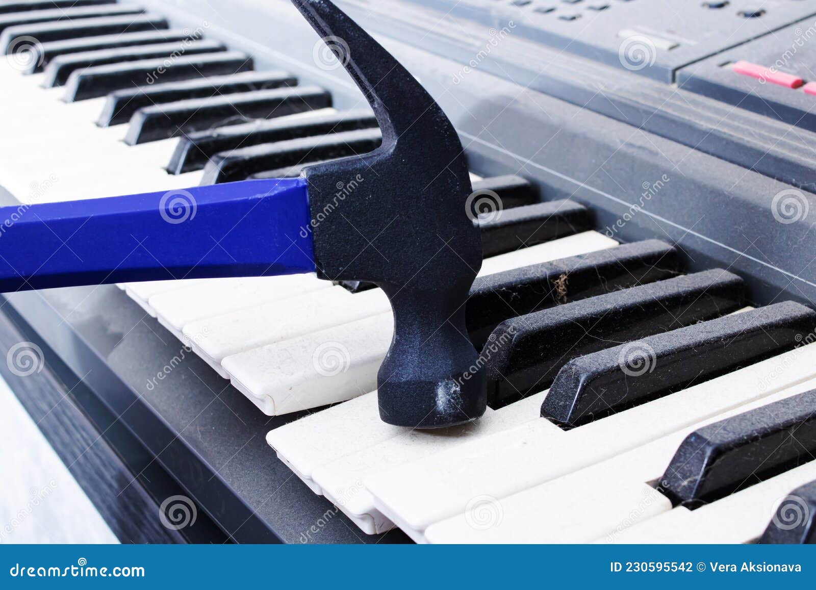 A Hammer Hits A Nail Into The Hard Drive From The Computer In Th ...