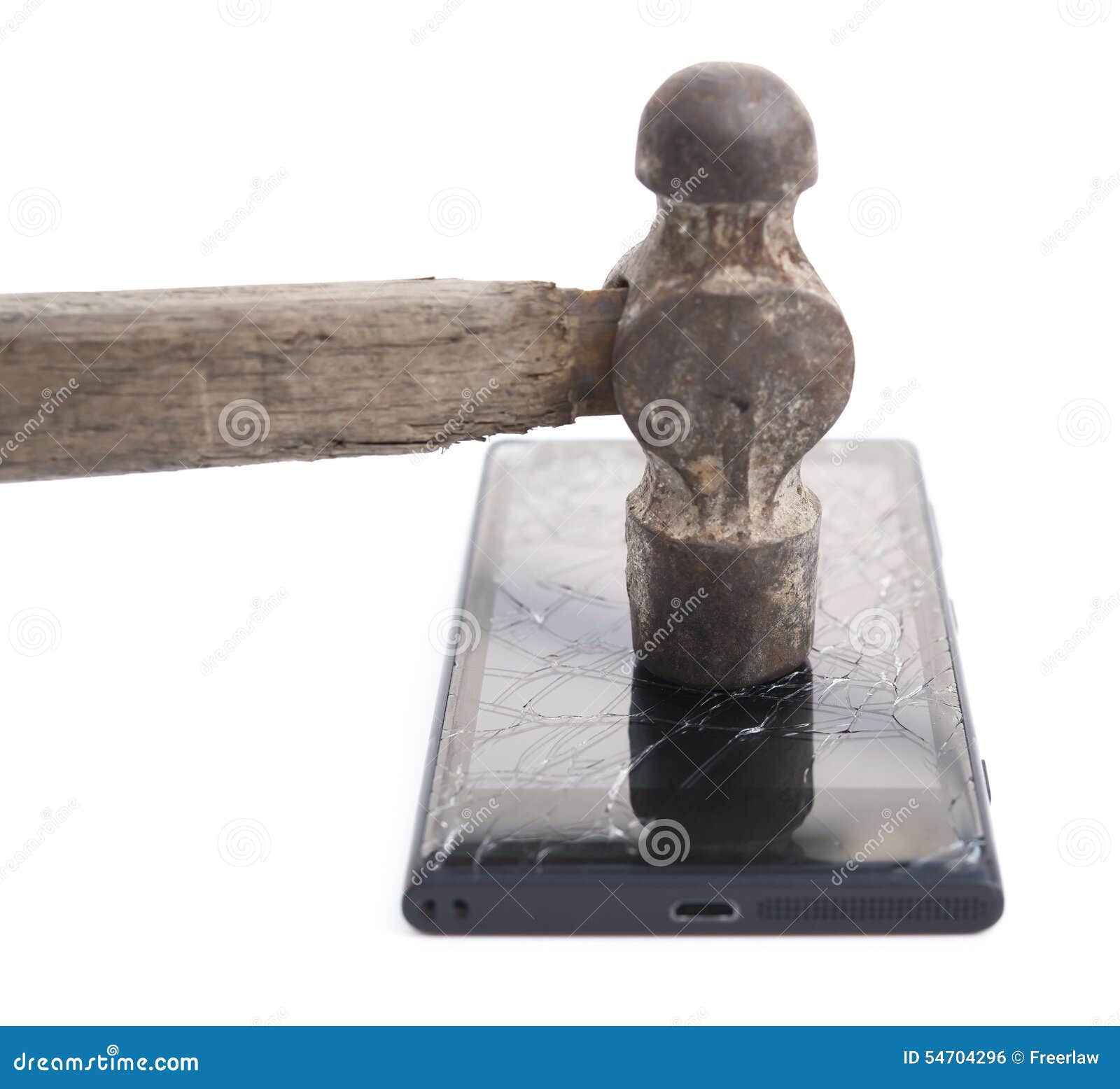 Hammer Hitting a Mobile Phone Stock Photo - Image of broke, mobile ...