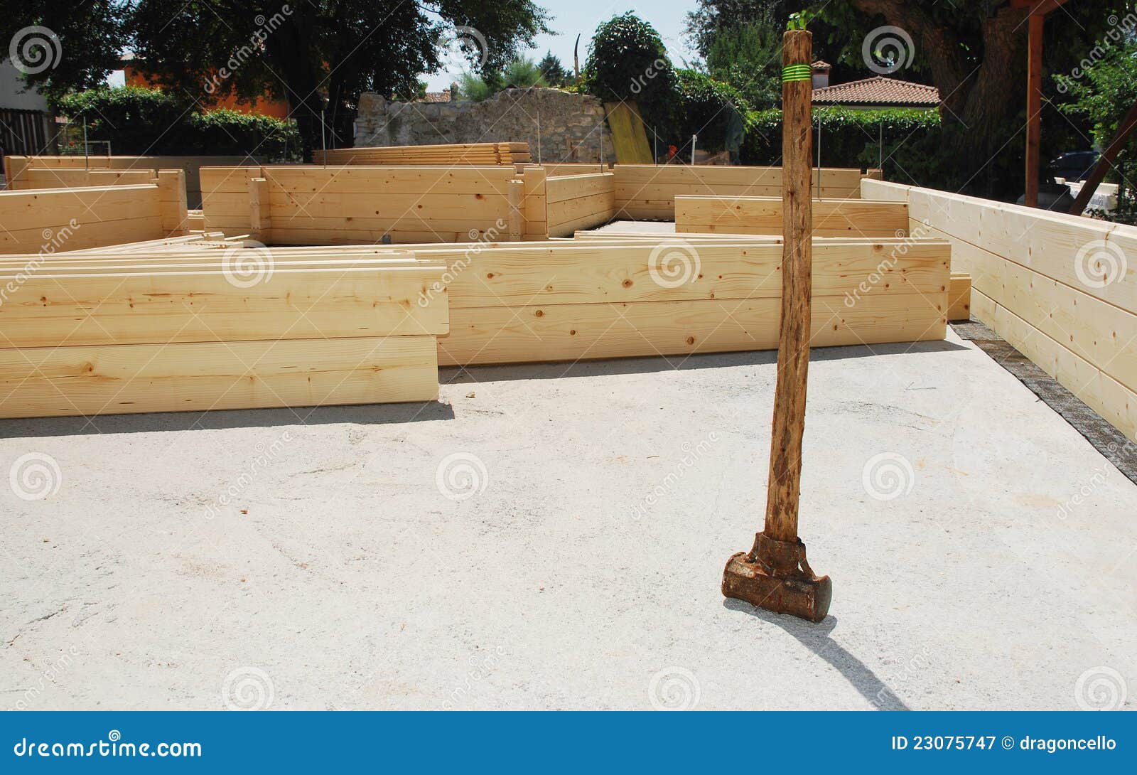 Hammer on House Foundations Stock Image - Image of interior, partial ...