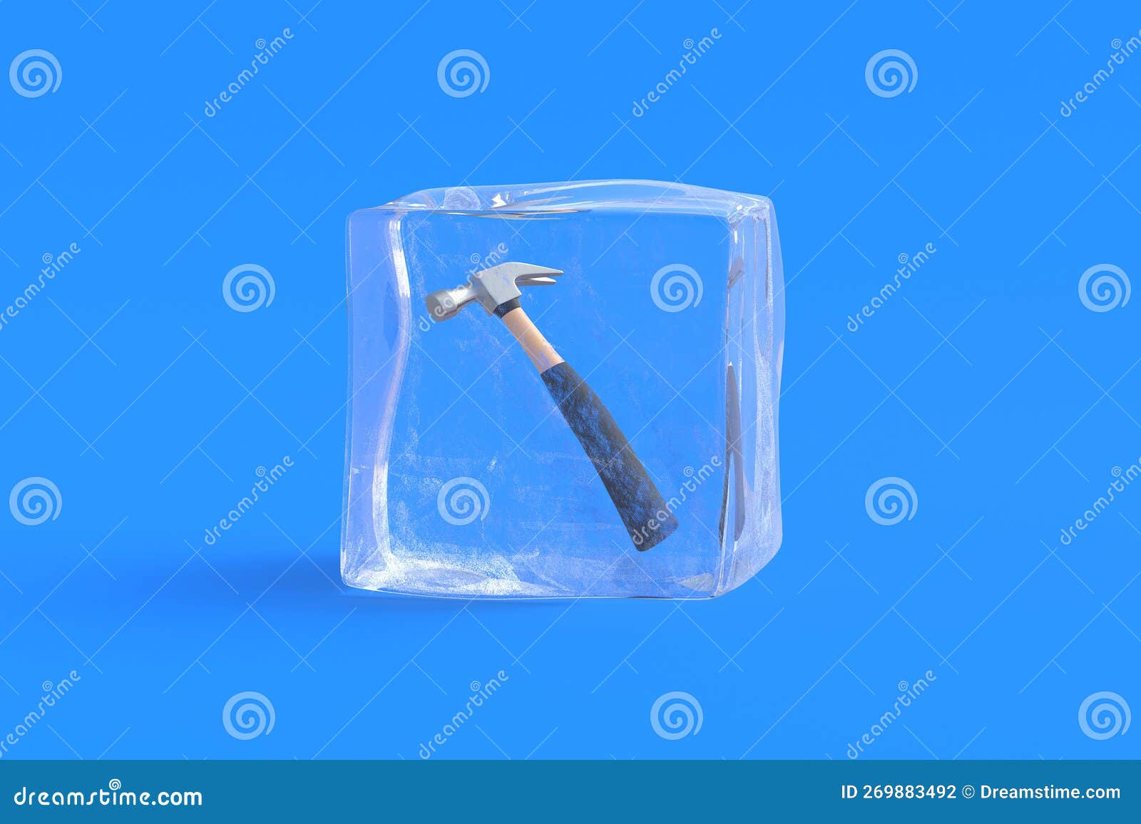 Hammer in ice cube stock illustration. Illustration of household ...