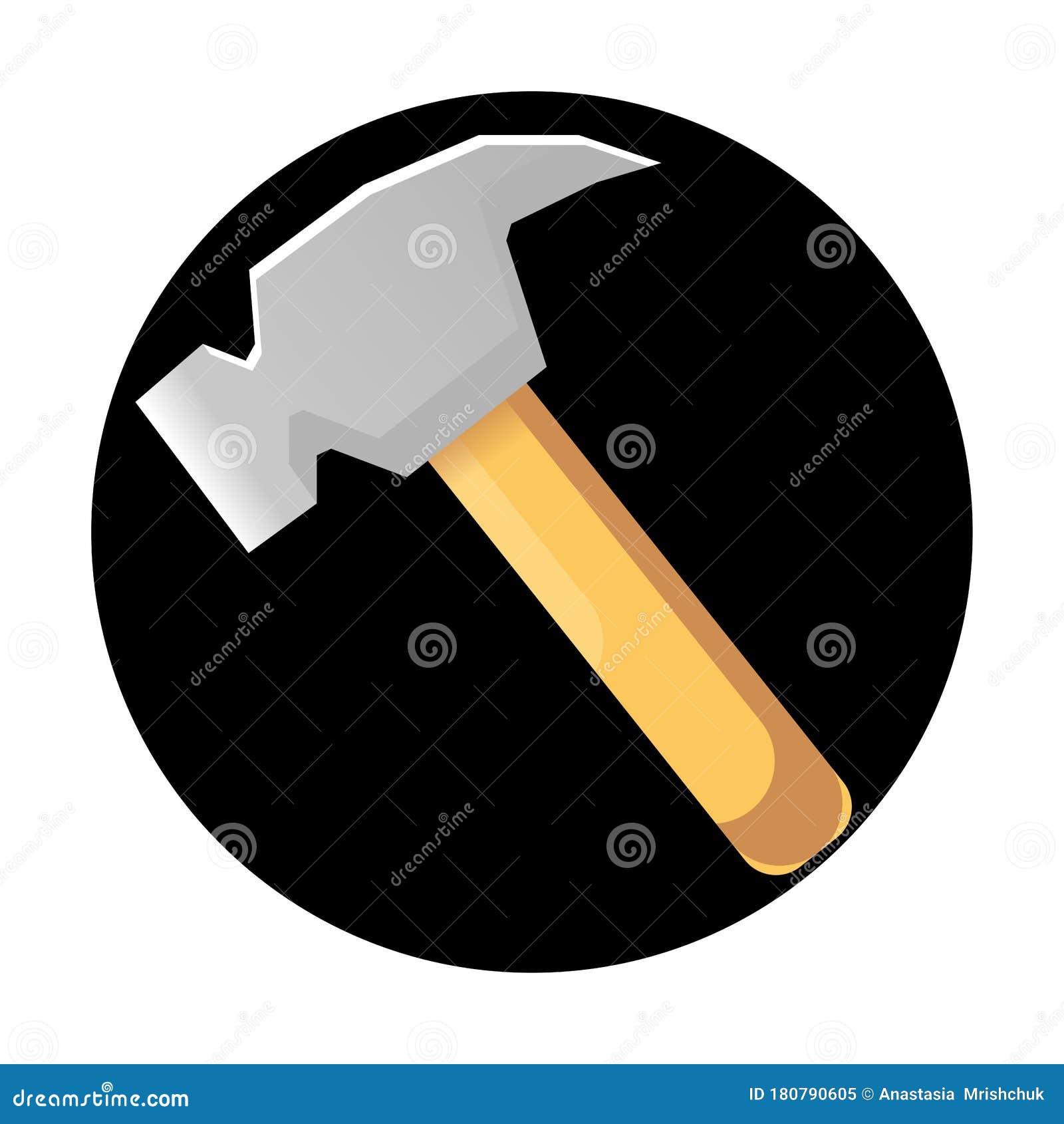 Hammer Icon. in Cartoon Style. Vector Illustration Stock Illustration ...