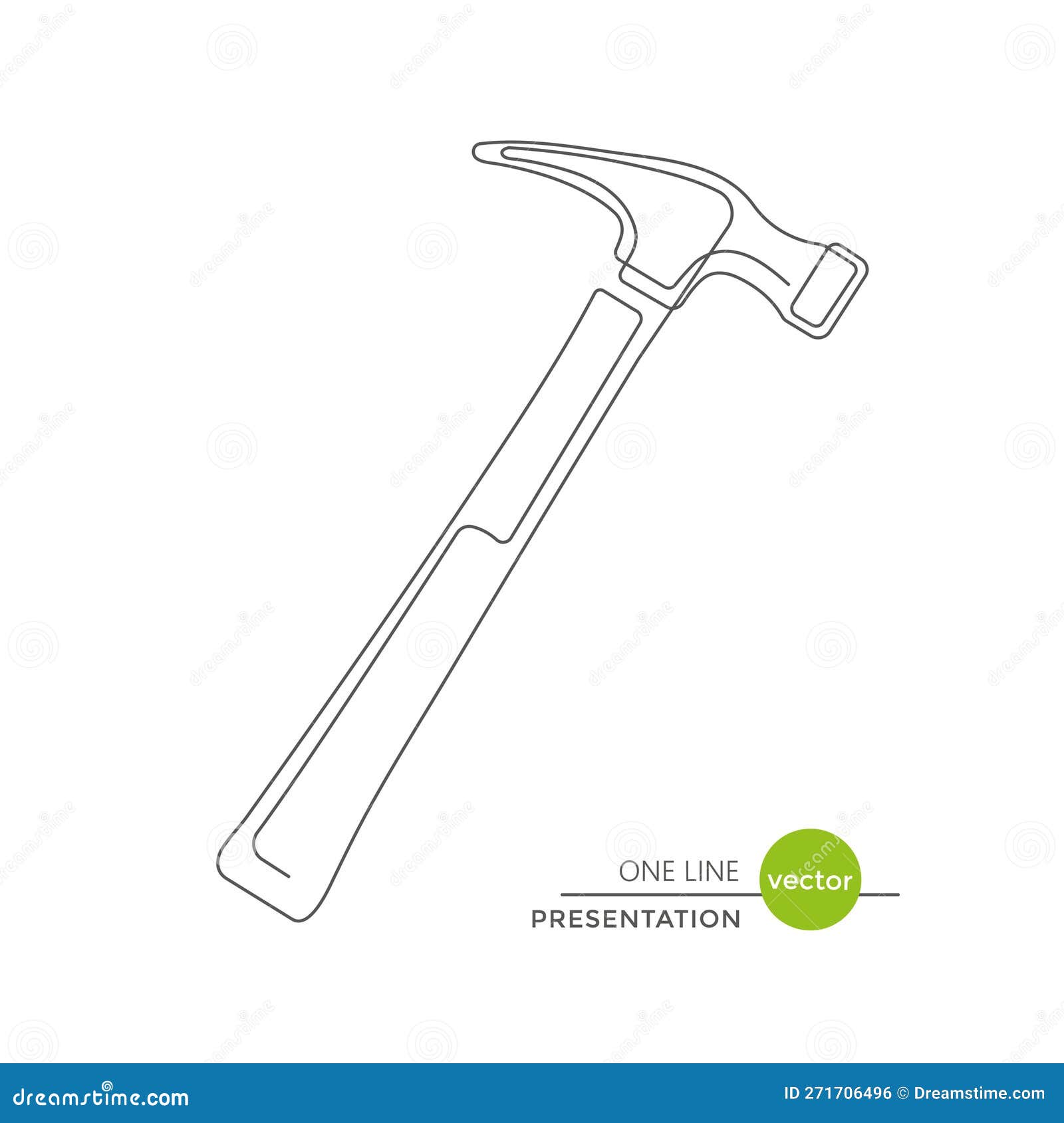 Hammer,icon.Drawing One Line.Locksmith Tool for Work.Vector ...