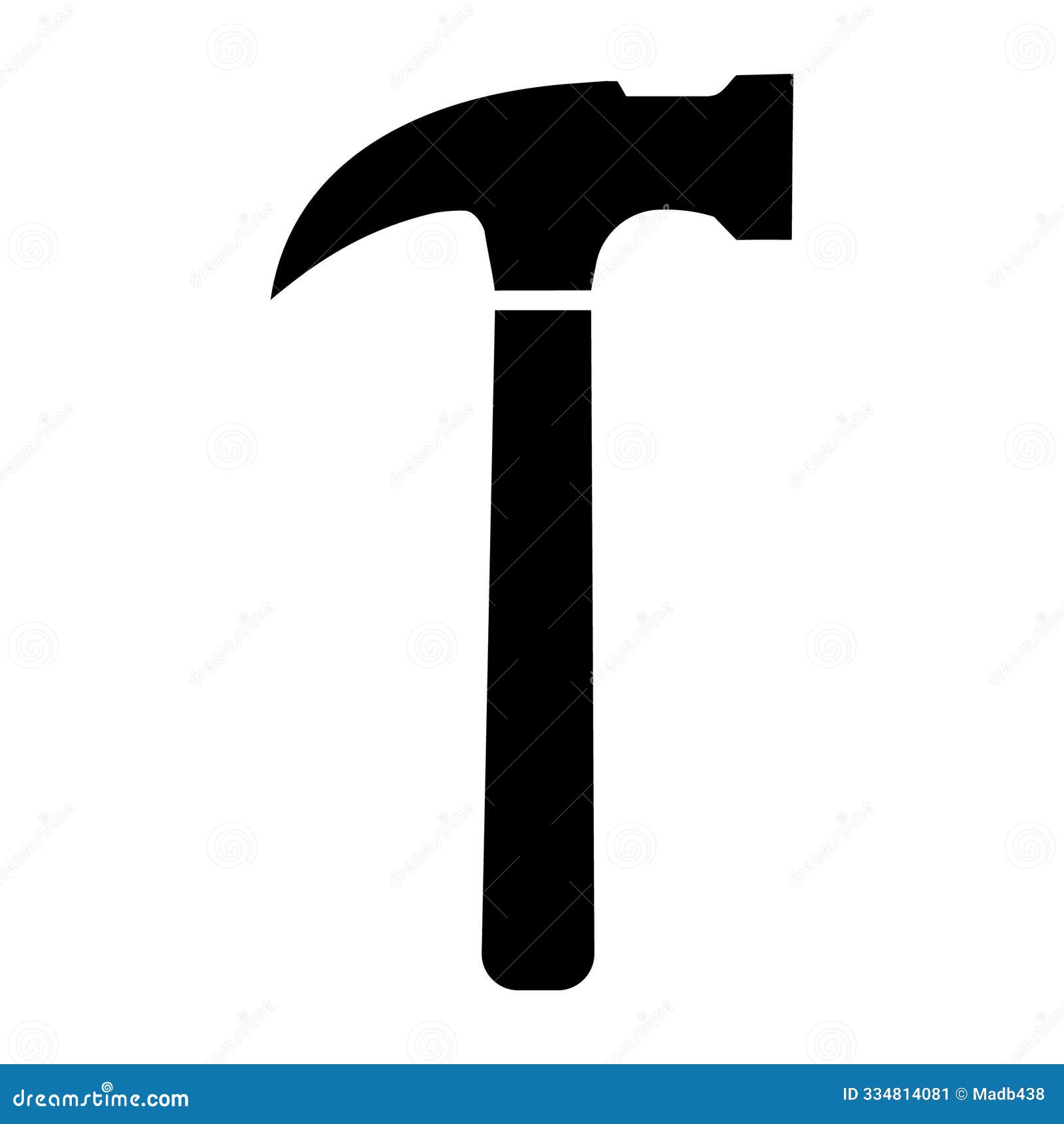 A Hammer Icon Silhouette Typically Represents The Simplified, Shadowed ...