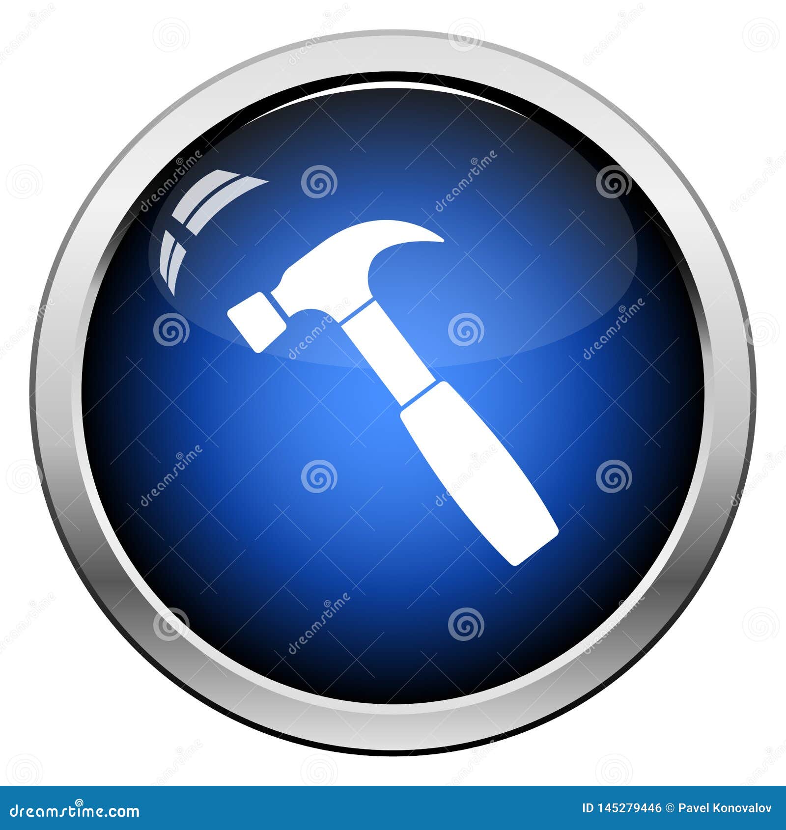 Hammer icon stock vector. Illustration of construct - 145279446