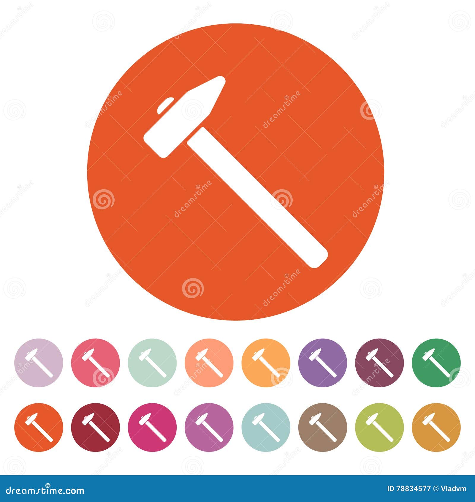 The Hammer Icon. Hammer Symbol Stock Vector - Illustration of settings ...