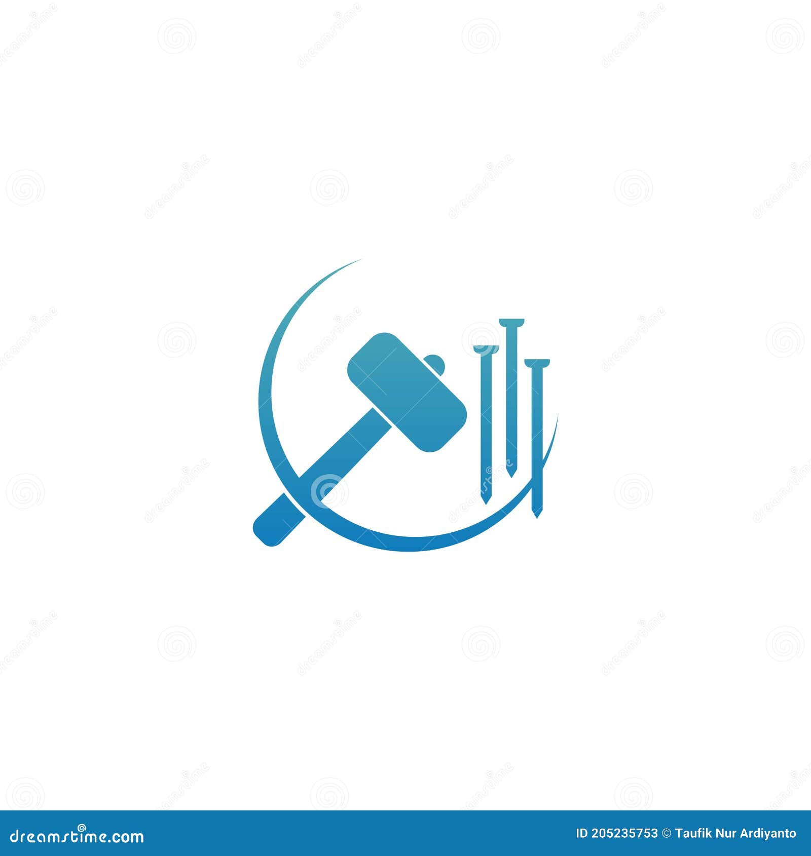 Hammer Icon Logo Design Template Illustration Stock Illustration ...