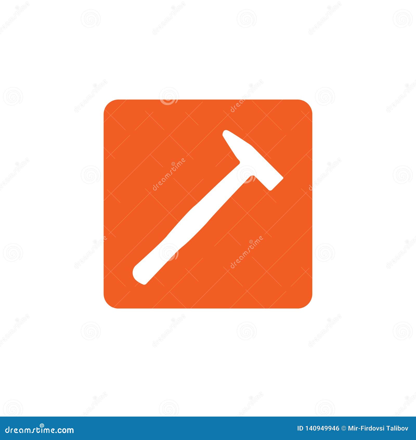 Hammer Icon. Vector Illustration Stock Illustration - Illustration of ...