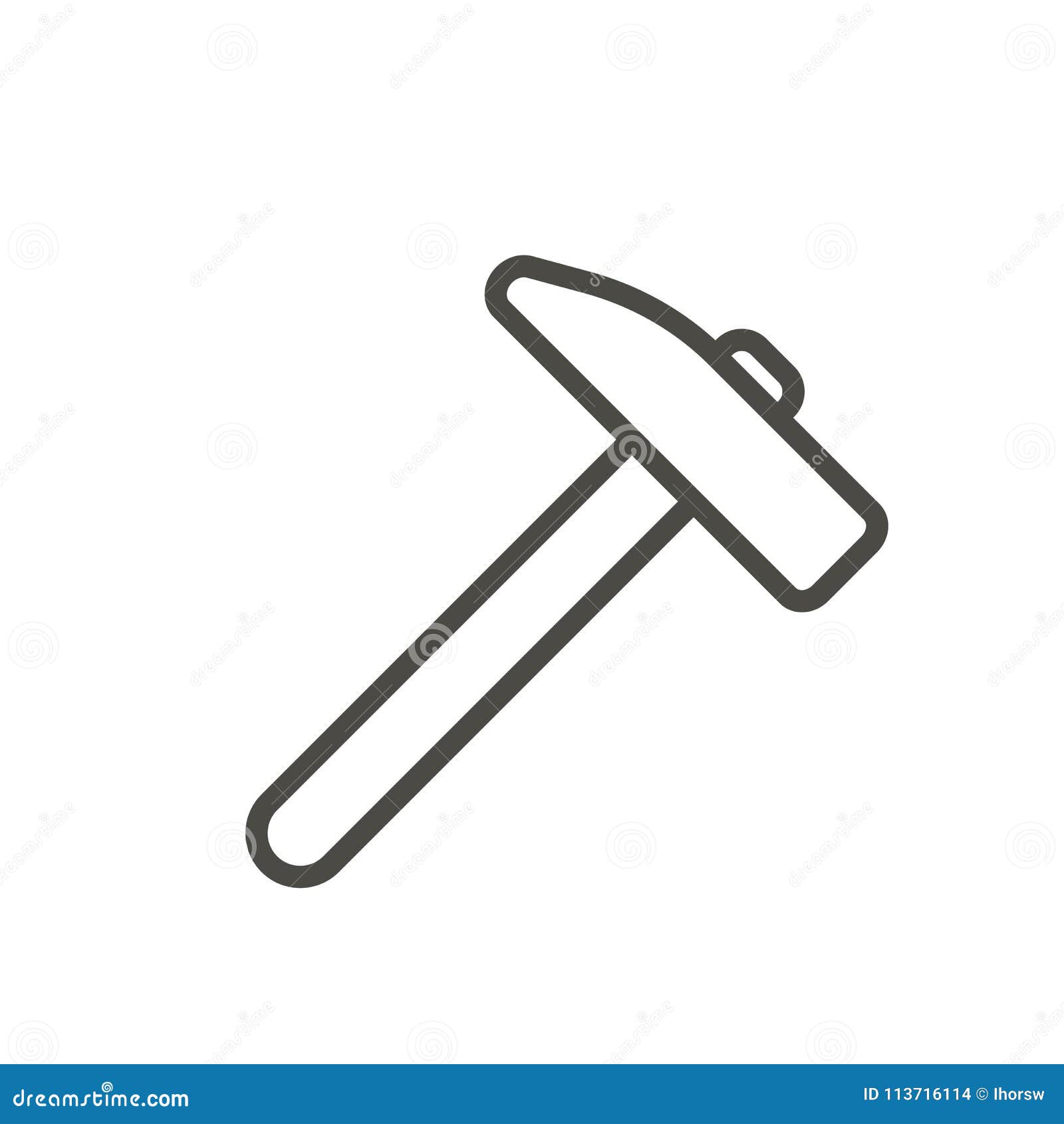 Hammer Icon Vector. Line Work Tool Symbol Stock Vector - Illustration ...
