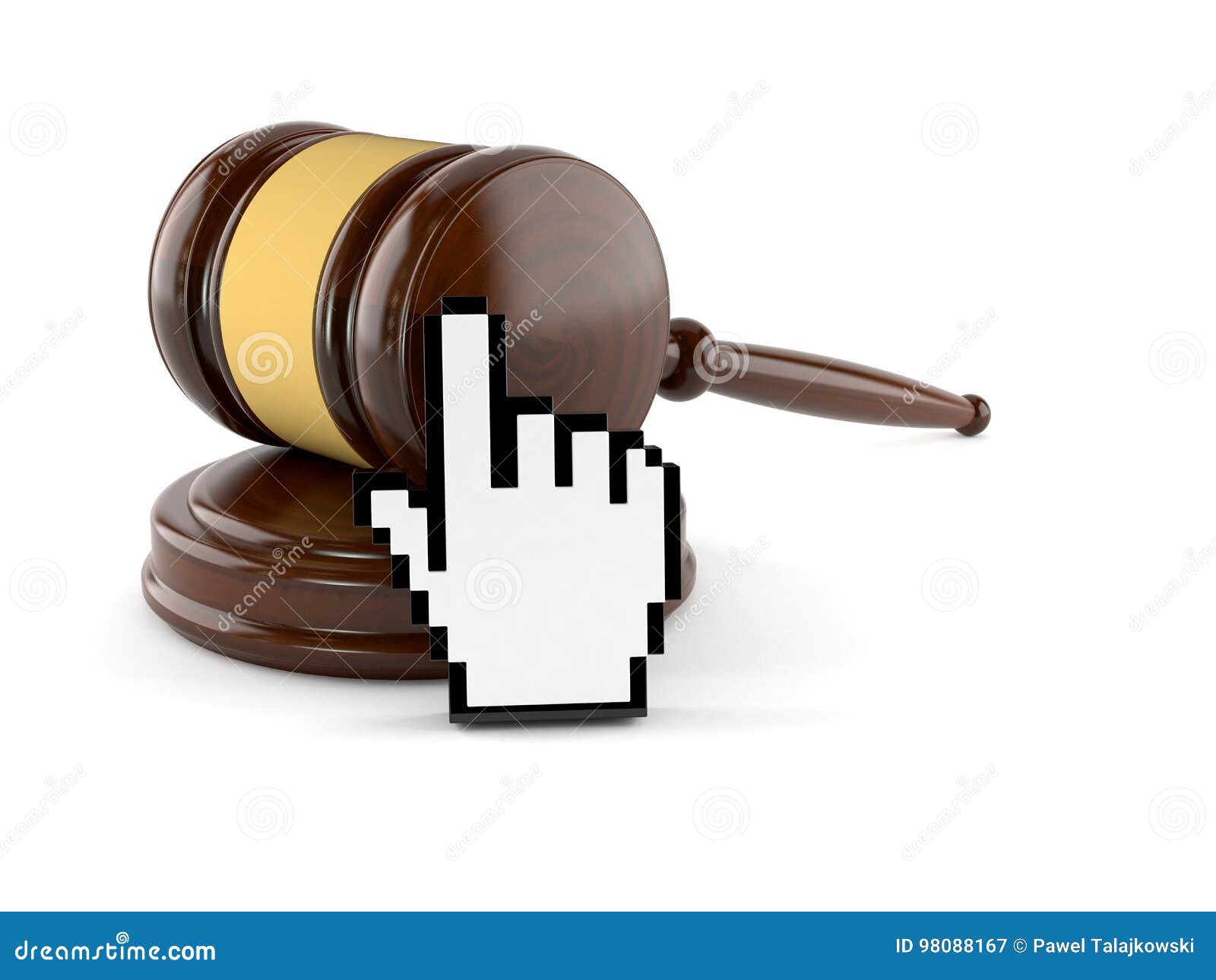 Hammer with internet icon stock illustration. Illustration of legal ...