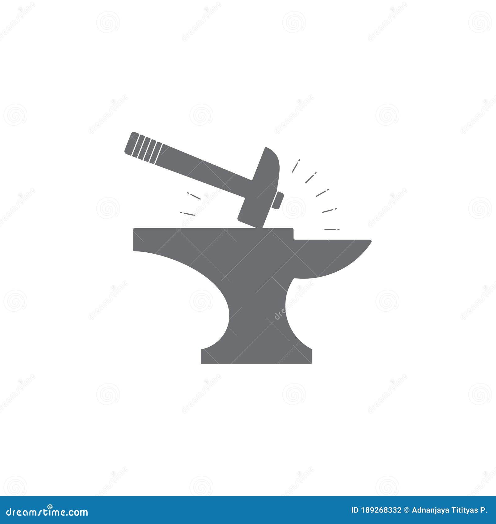 Hammer Iron Silhouette Simple Symbol Vector Stock Vector - Illustration ...