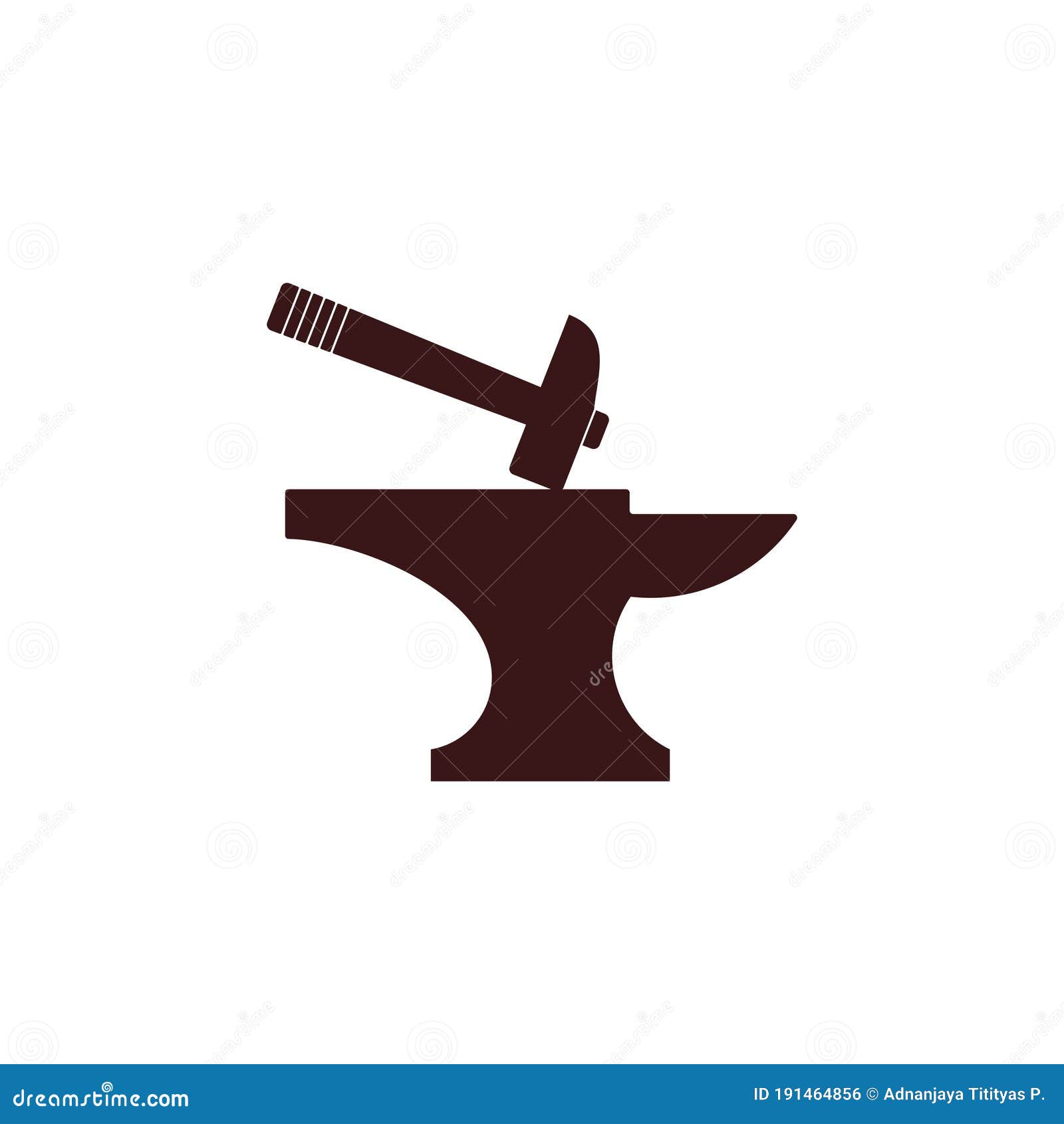 Hammer Iron Silhouette Simple Symbol Vector Stock Vector - Illustration ...