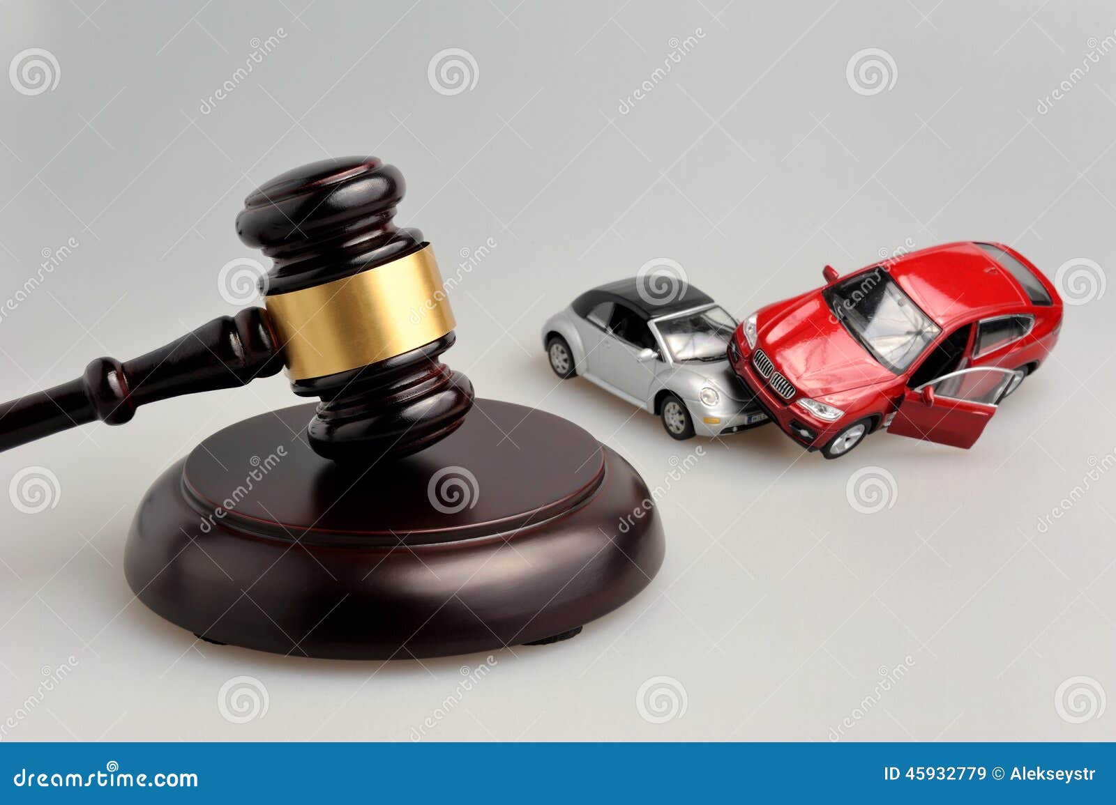 Hammer of Judge with Models of Car Accident on Gray Stock Image - Image ...
