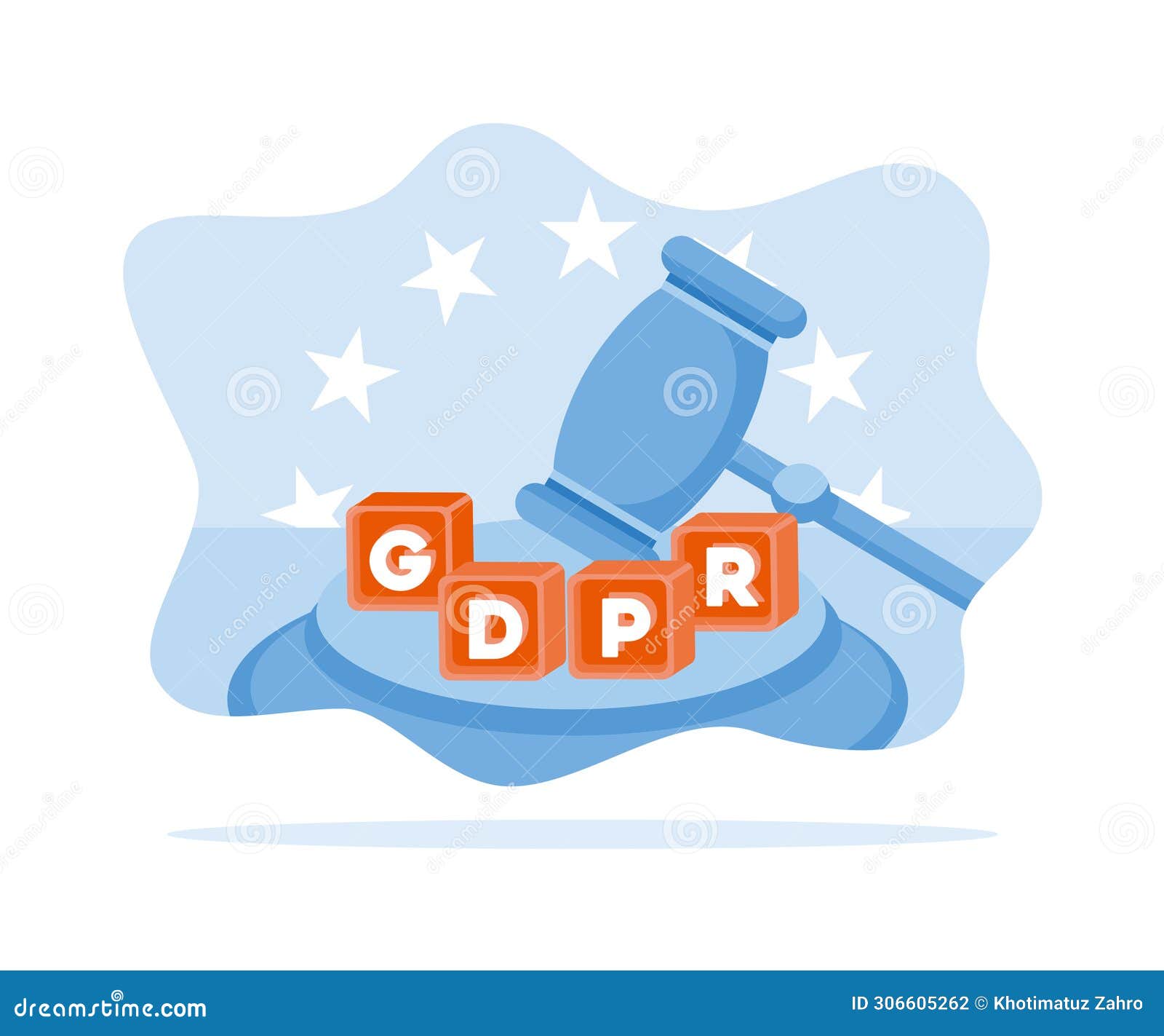 Hammer of Justice with the GDPR Symbol on the Hammer Base. Stock Vector ...