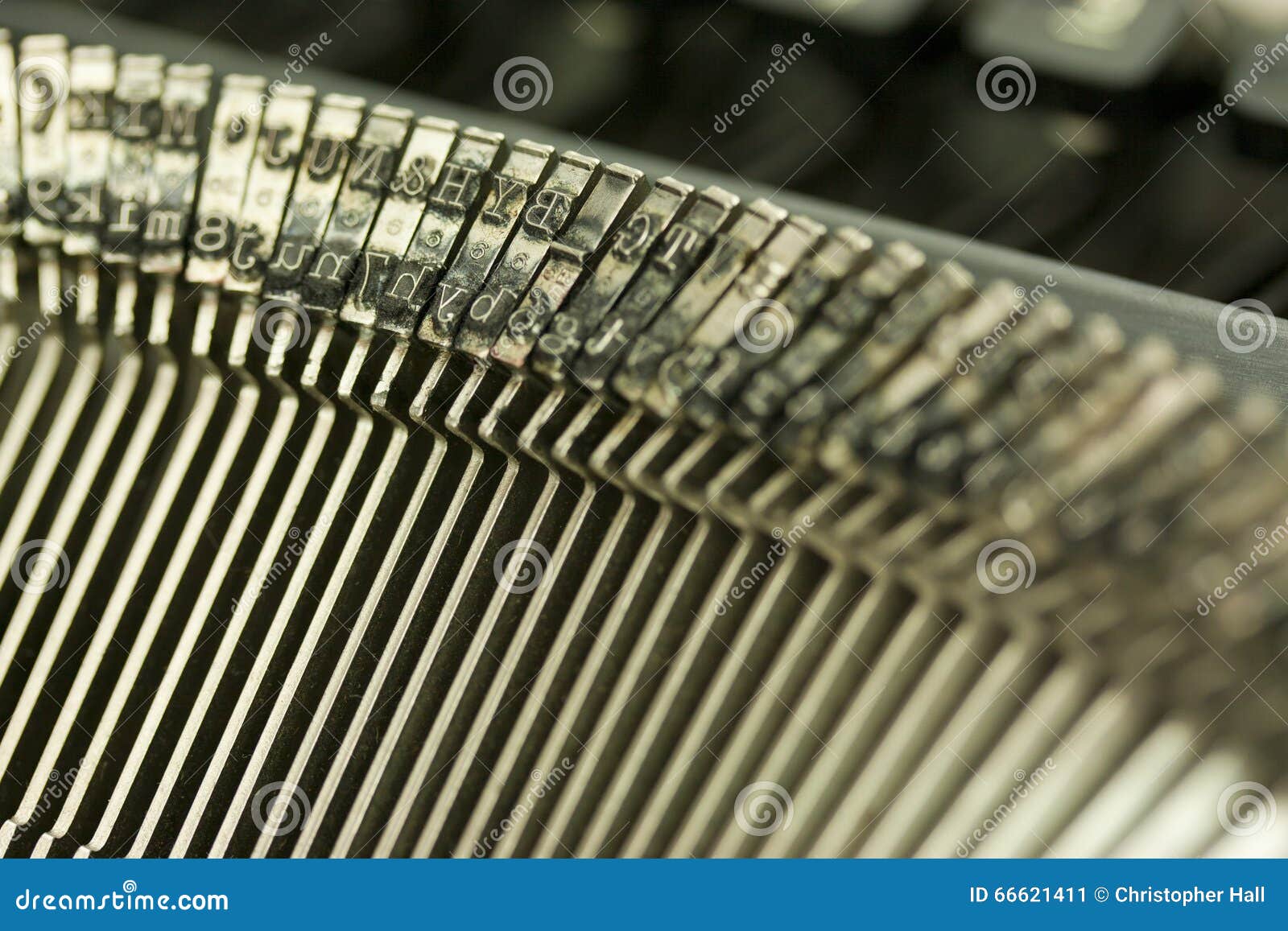 Hammer Keys on an Old Type Writer Stock Image - Image of communication ...