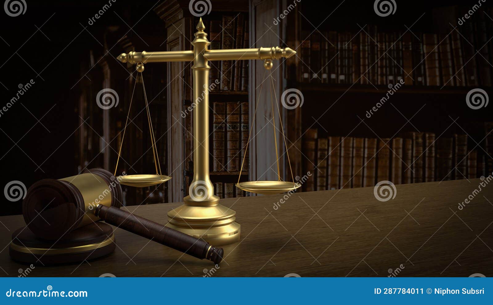 The Hammer and Libra for Law and Justice Concept 3d Rendering Stock ...
