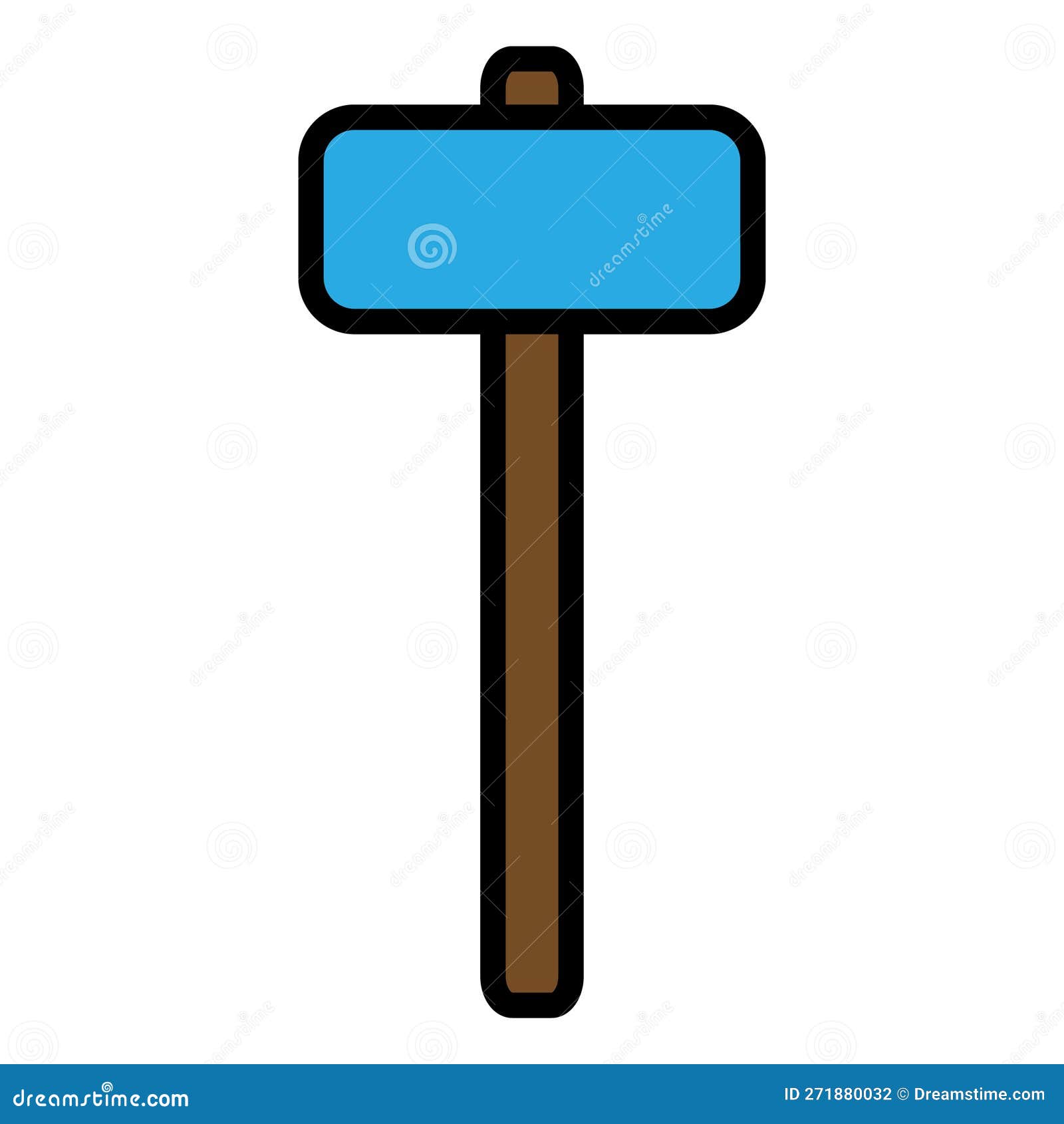 Hammer Line Icon Isolated on White Background. Black Flat Thin Icon on ...