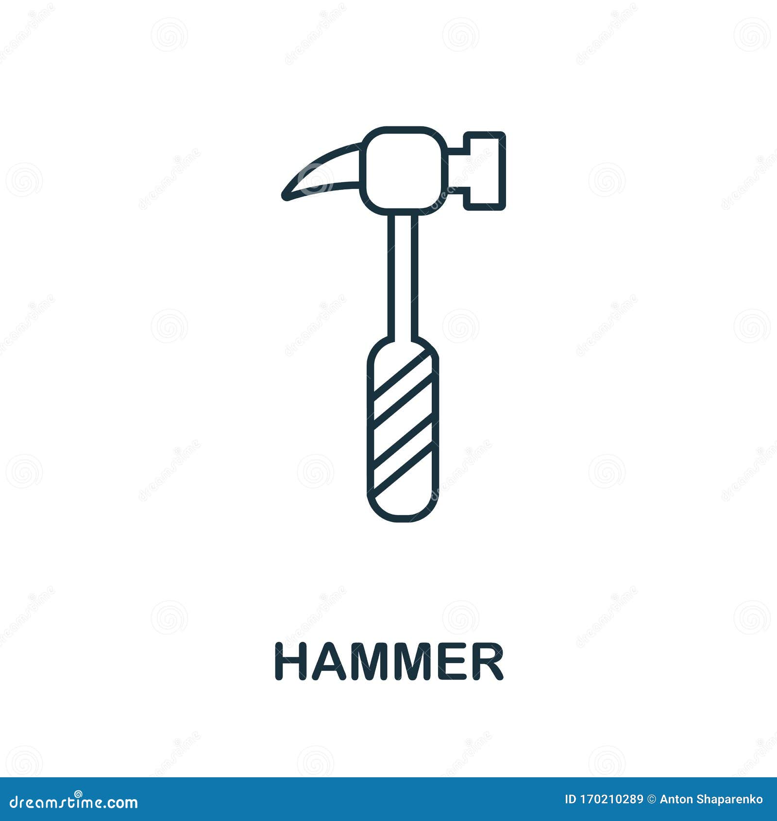 Hammer Line Icon. Thin Style Element from Construction Tools Icons ...