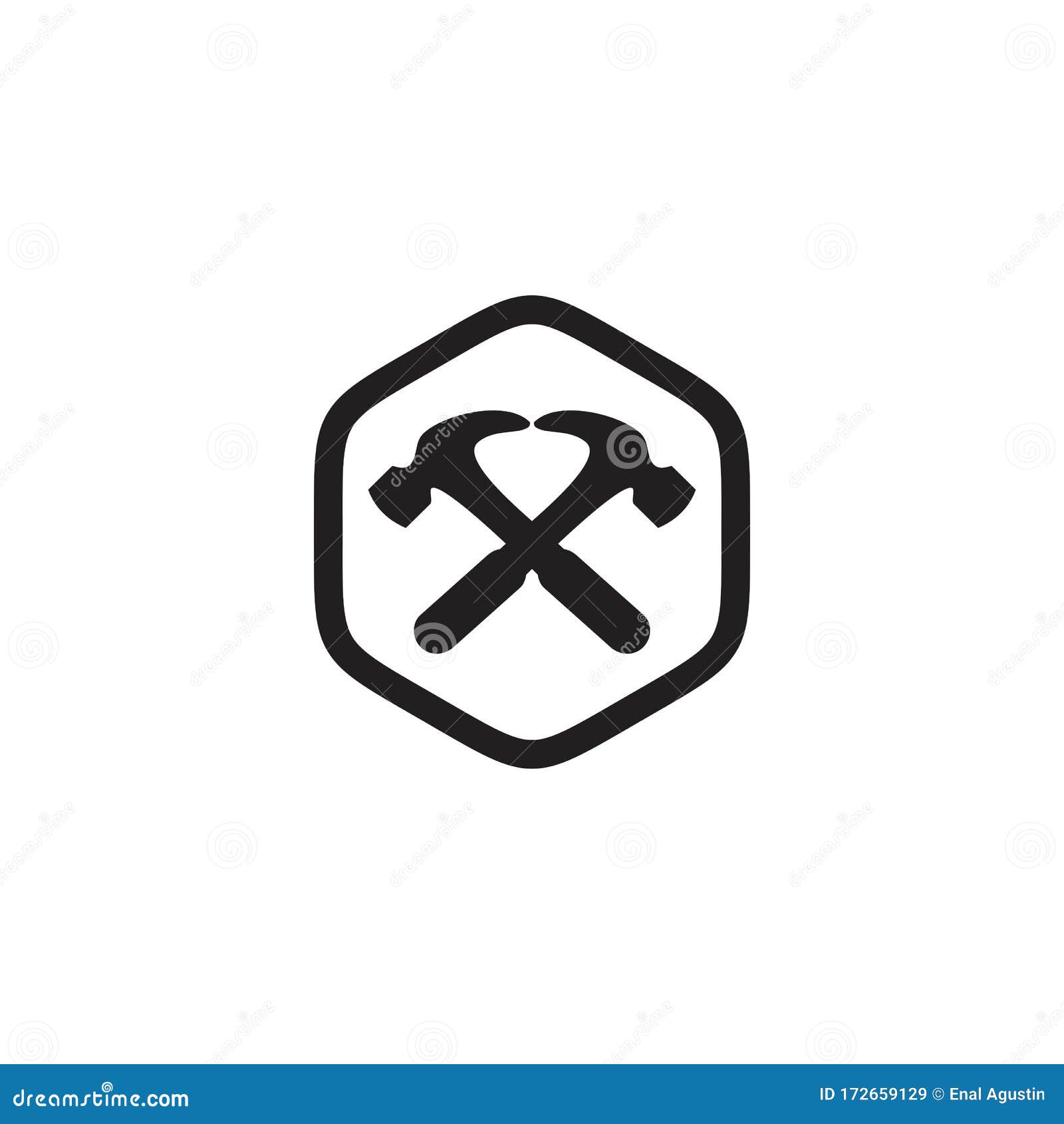 Hammer Logo Design Vector Template Stock Vector - Illustration of home ...