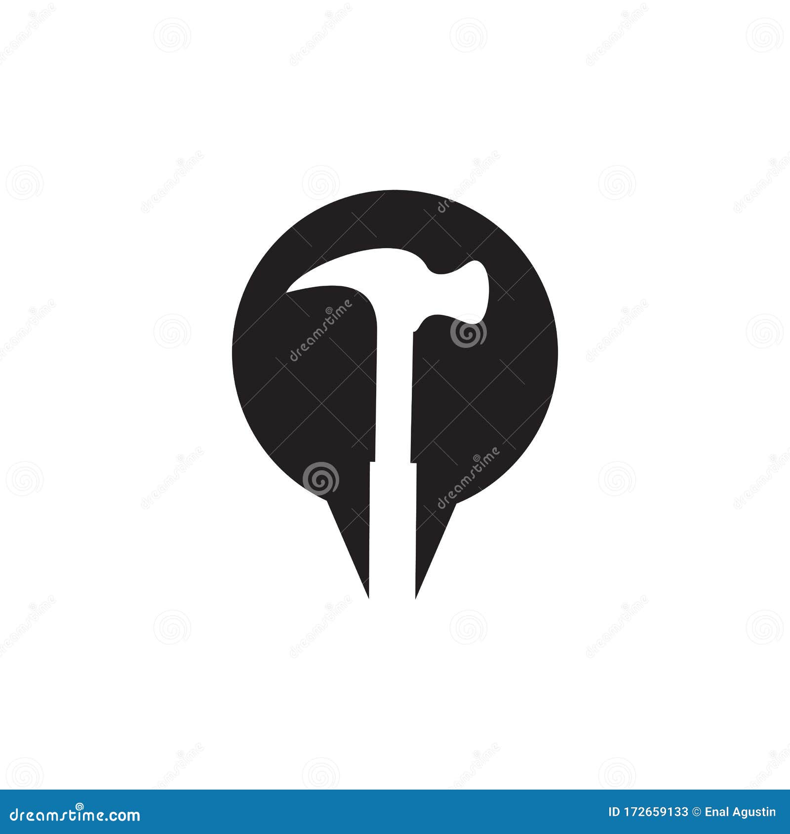 Hammer Logo Design Vector Template Stock Vector - Illustration of ...