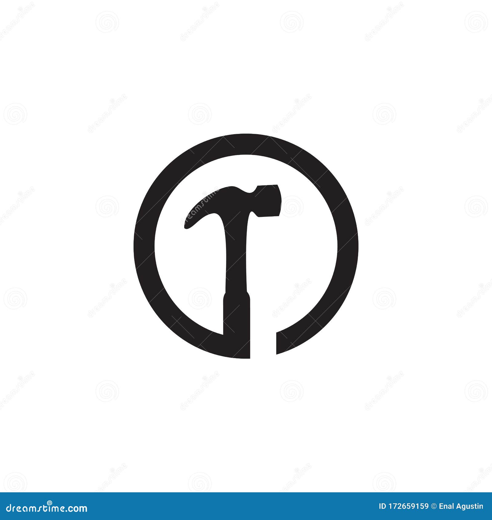 Hammer Logo Design Vector Template Stock Vector - Illustration of ...