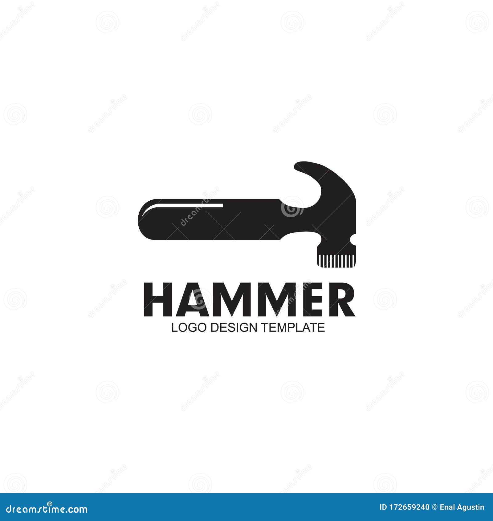 Hammer Logo Design Vector Template Stock Vector - Illustration of ...