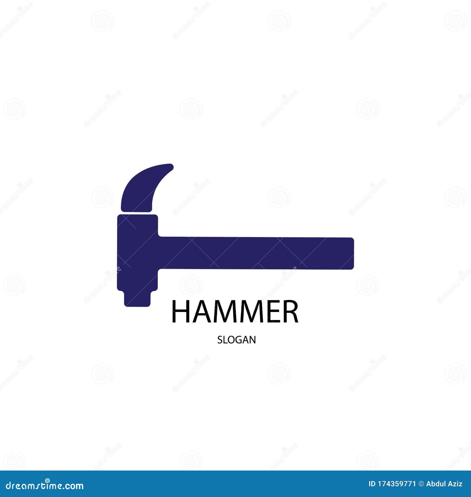 Hammer logo vector stock vector. Illustration of worker - 174359771