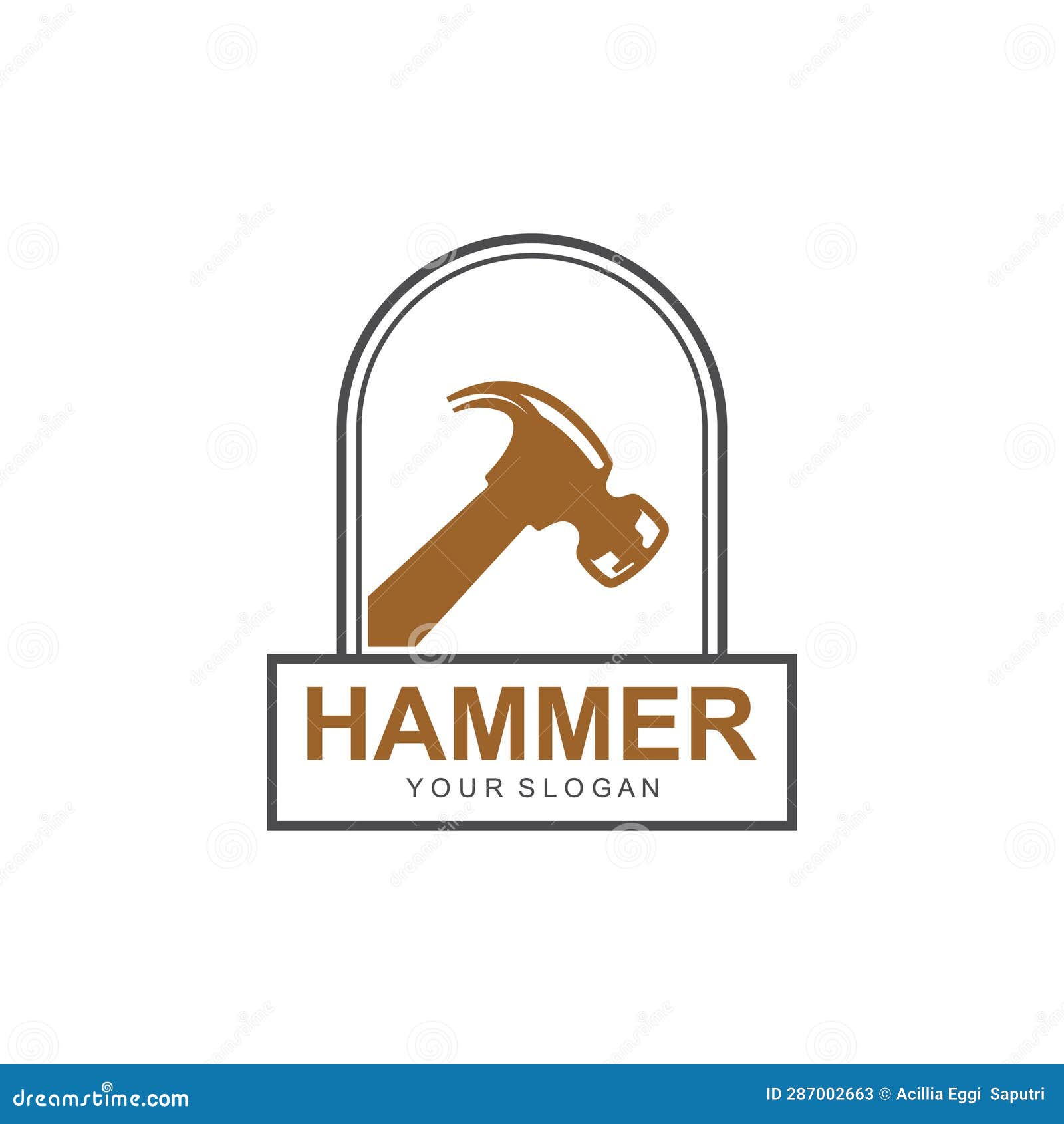Hammer Logo Vector Illustration Design Stock Vector - Illustration of ...