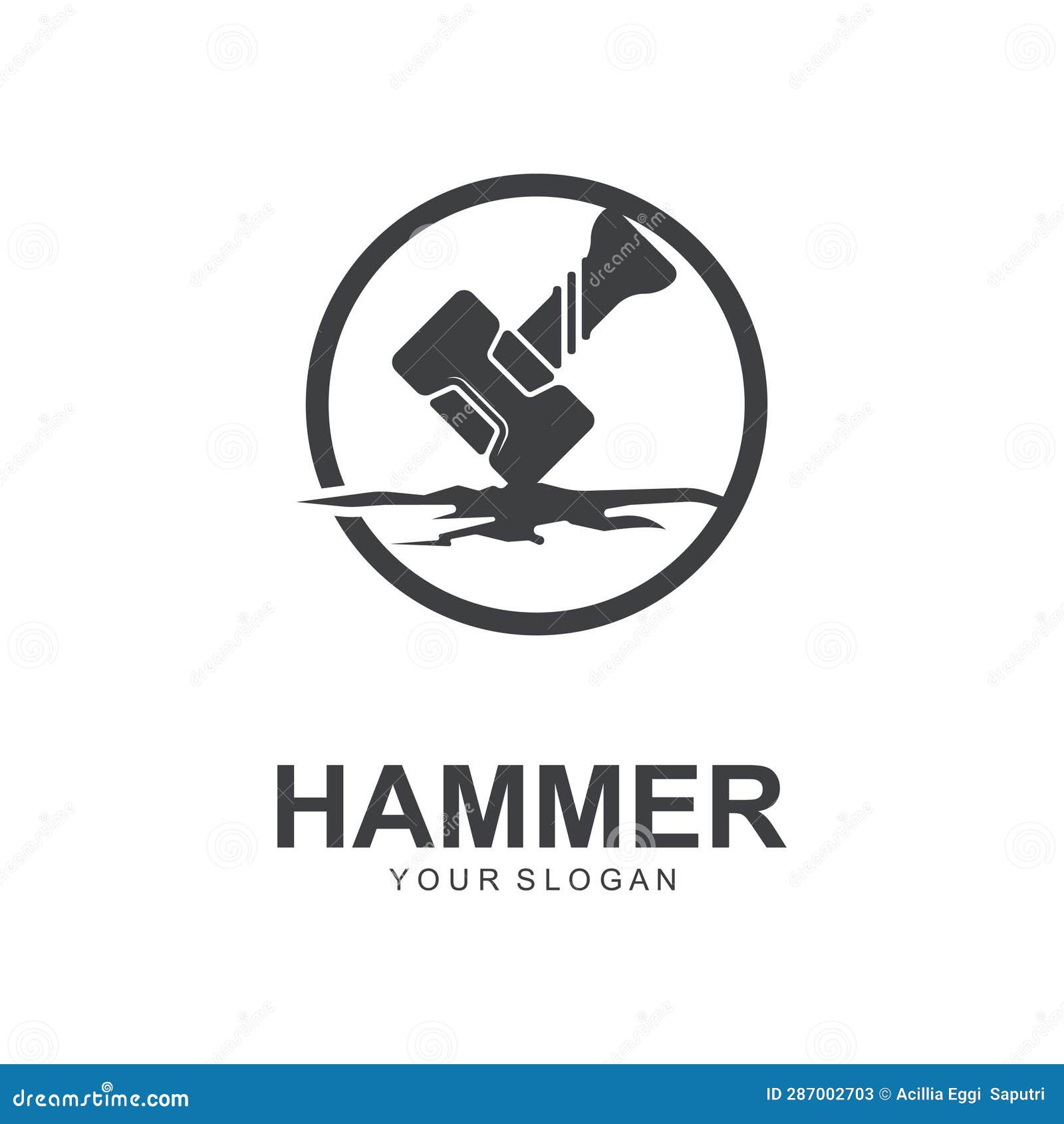 Hammer Logo Vector Illustration Design Stock Vector - Illustration of ...