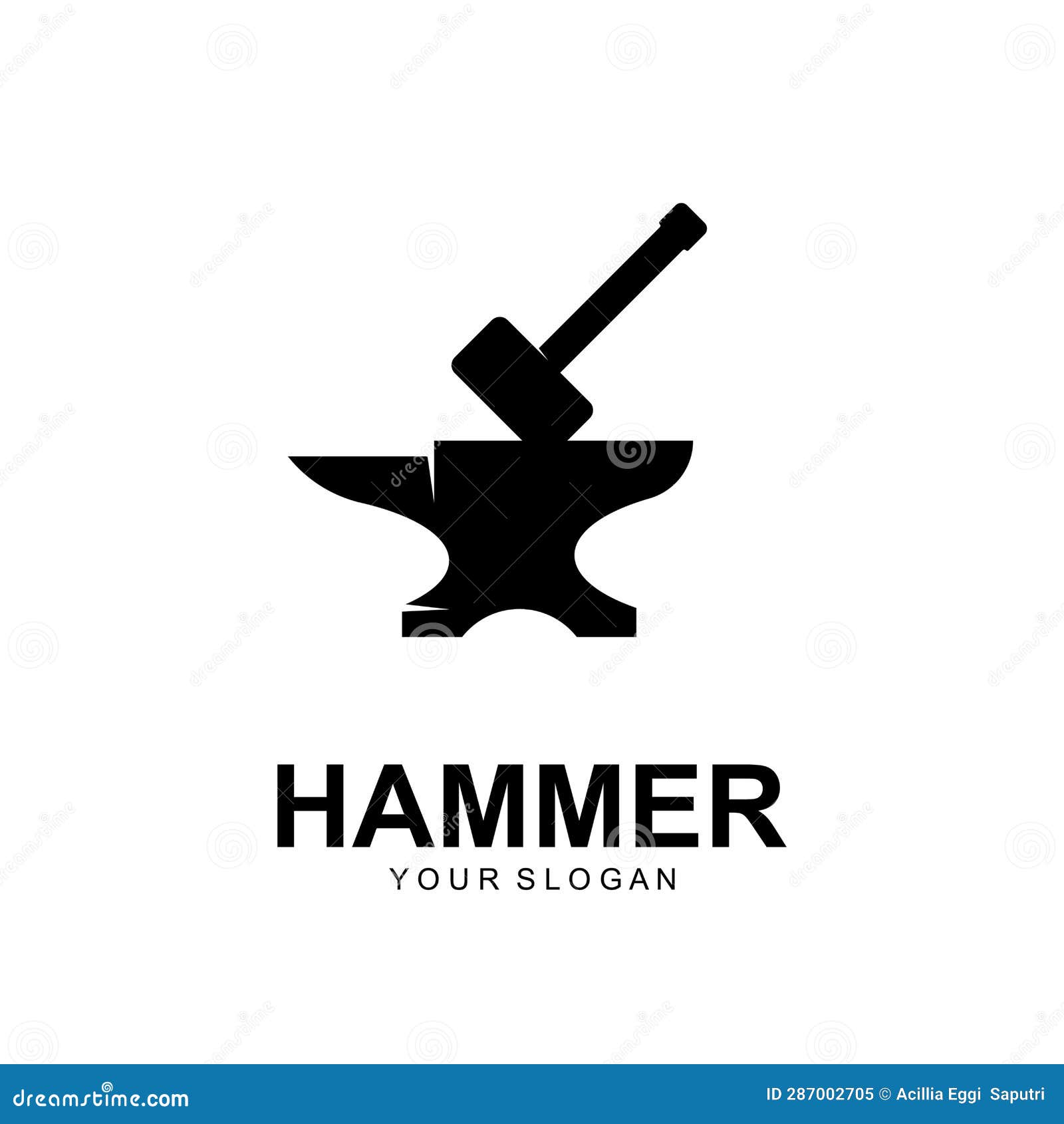 Hammer Logo Vector Illustration Design Stock Vector - Illustration of ...