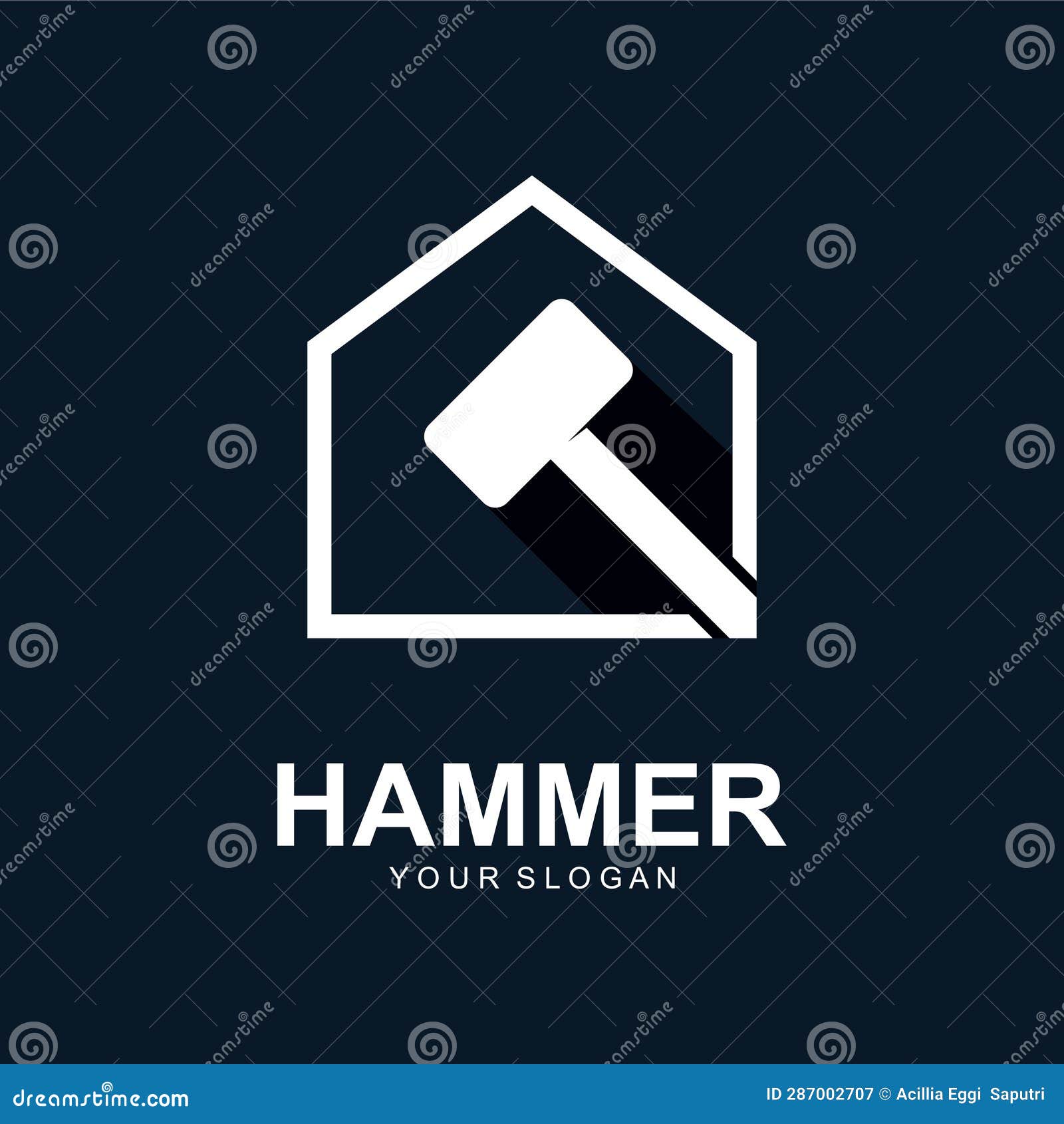 Hammer Logo Vector Illustration Design Stock Vector - Illustration of ...